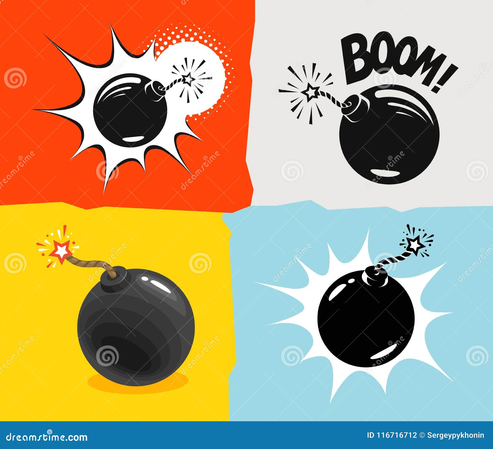Bomb Ready To Explode, Icon. Bombshell Comic Cartoon Vector ...