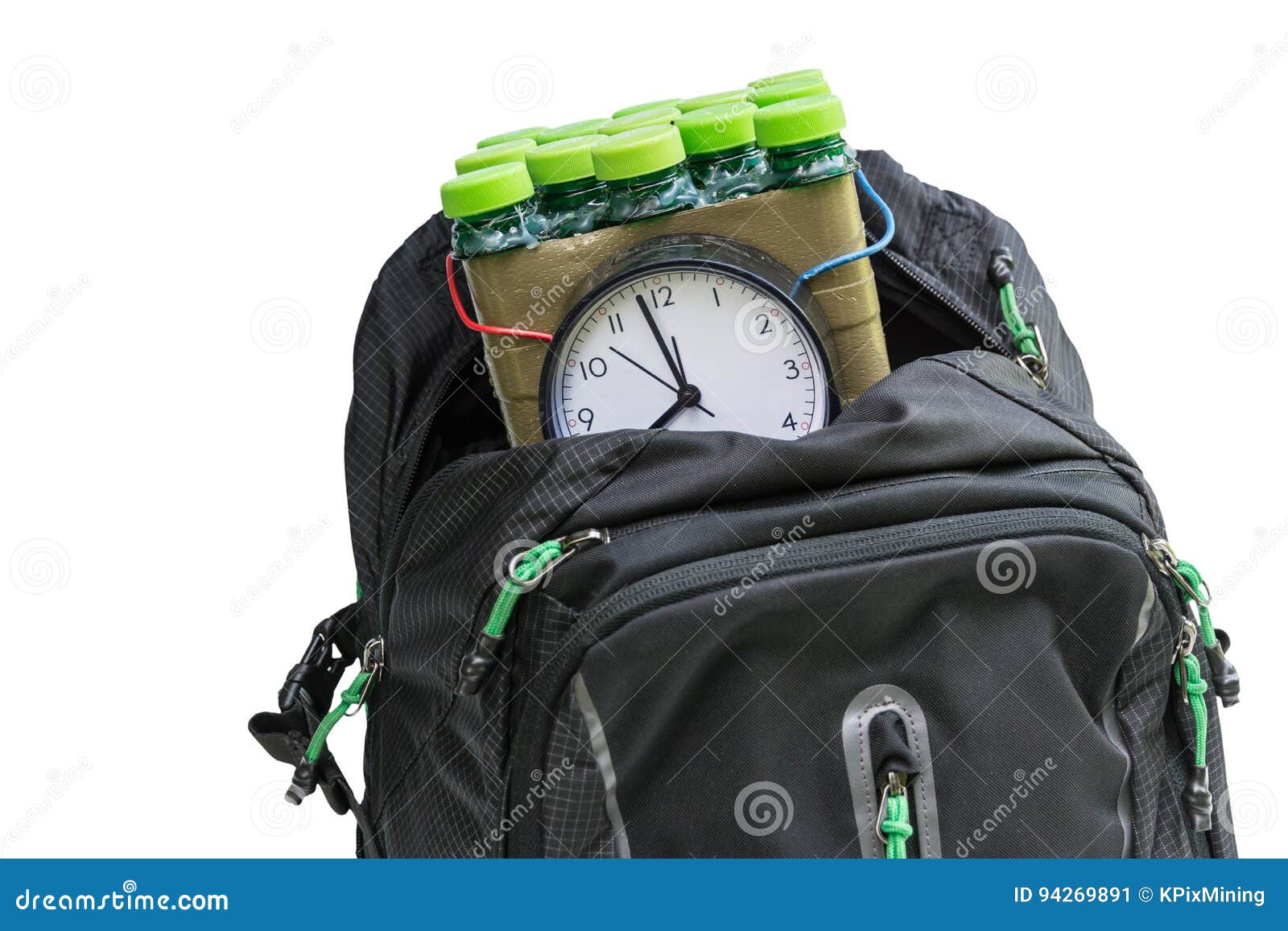 Bomb in the backpack stock image. Image of beige, aggression - 94269891