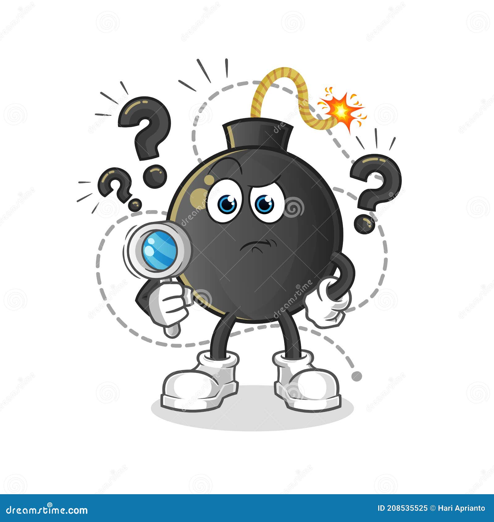 Bomb Searching Illustration. Character Vector Stock Illustration ...