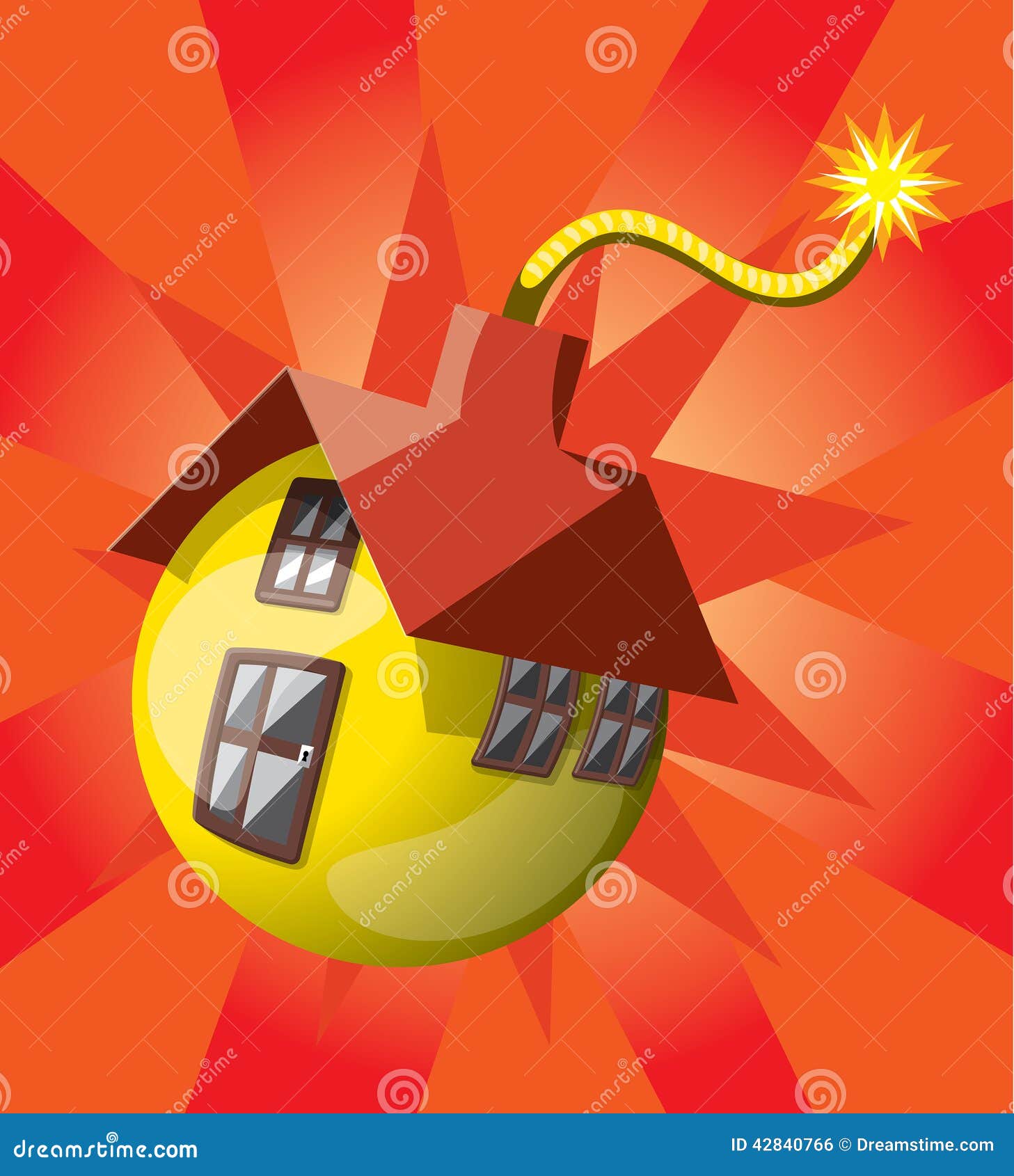 Bomb Shaped House Vector Illustration | CartoonDealer.com #42840766