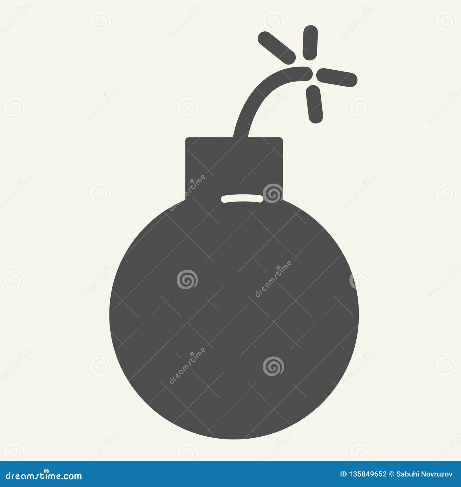 Bomb Solid Icon. Ball Vector Illustration Isolated on White. Boom Glyph ...