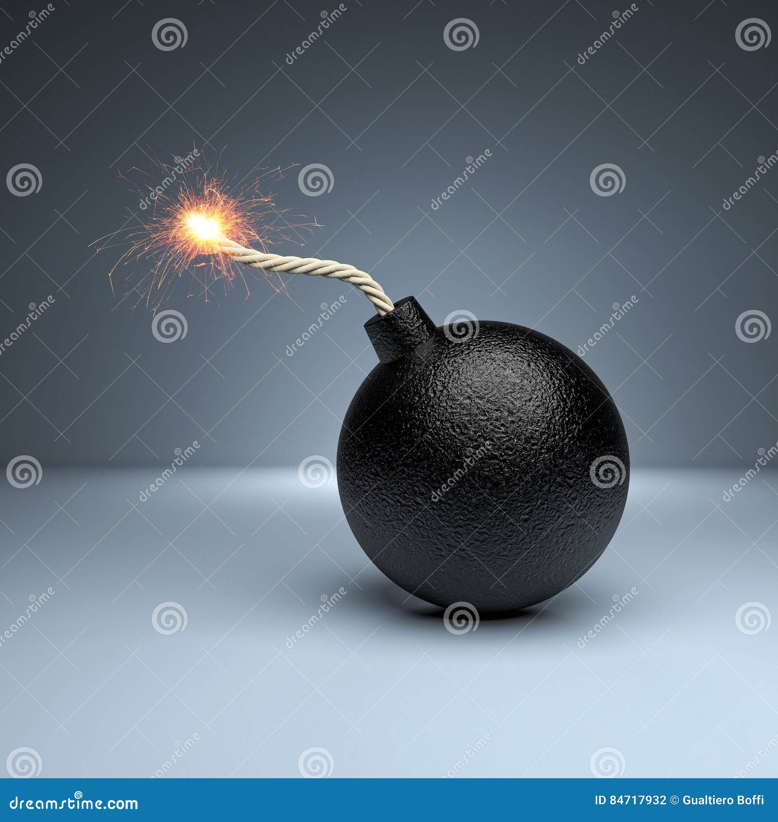 Bomb with spark stock illustration. Illustration of power - 84717932