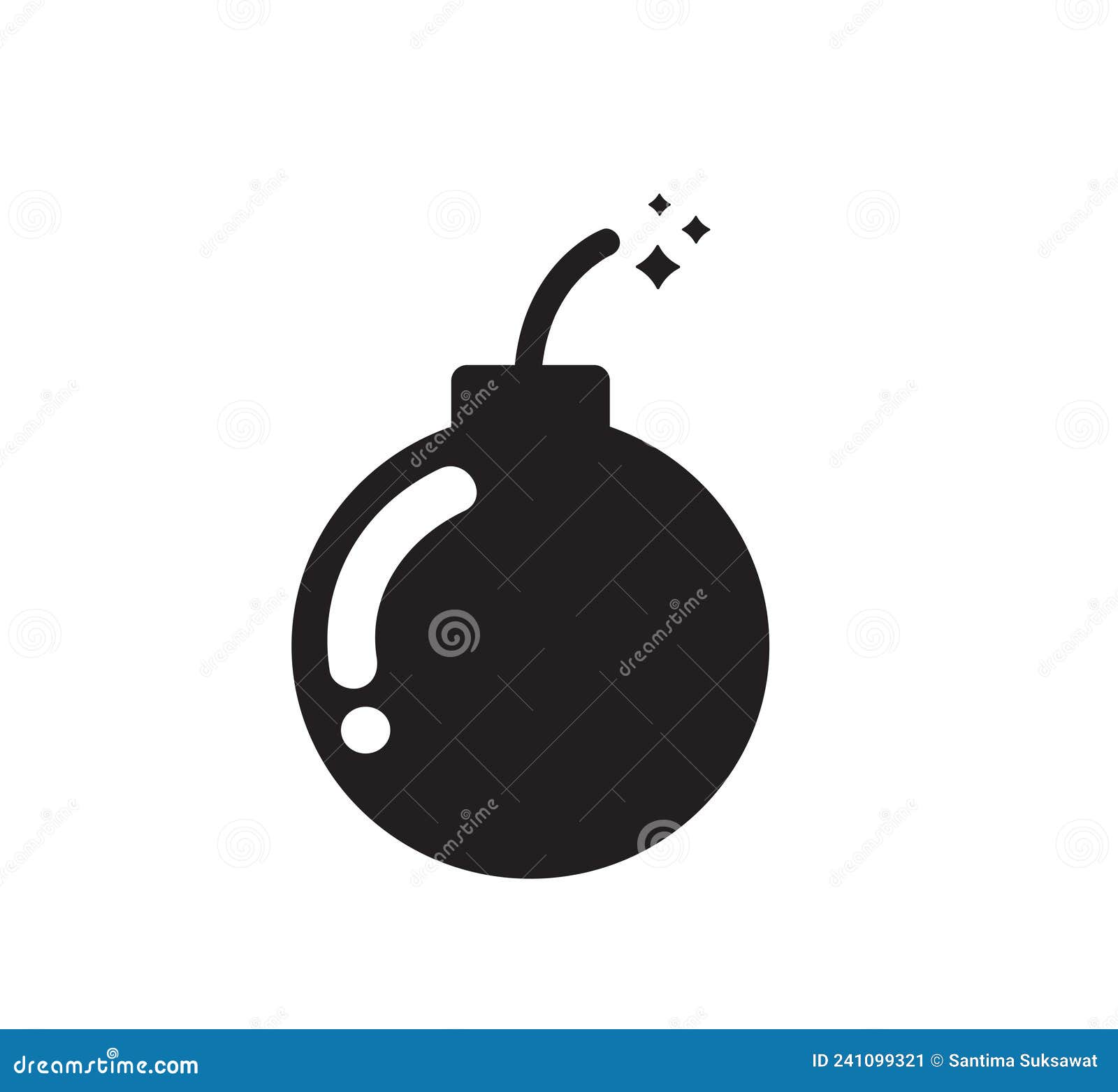 Bomb with Sparkles. Vector Illustration Stock Vector - Illustration of ...