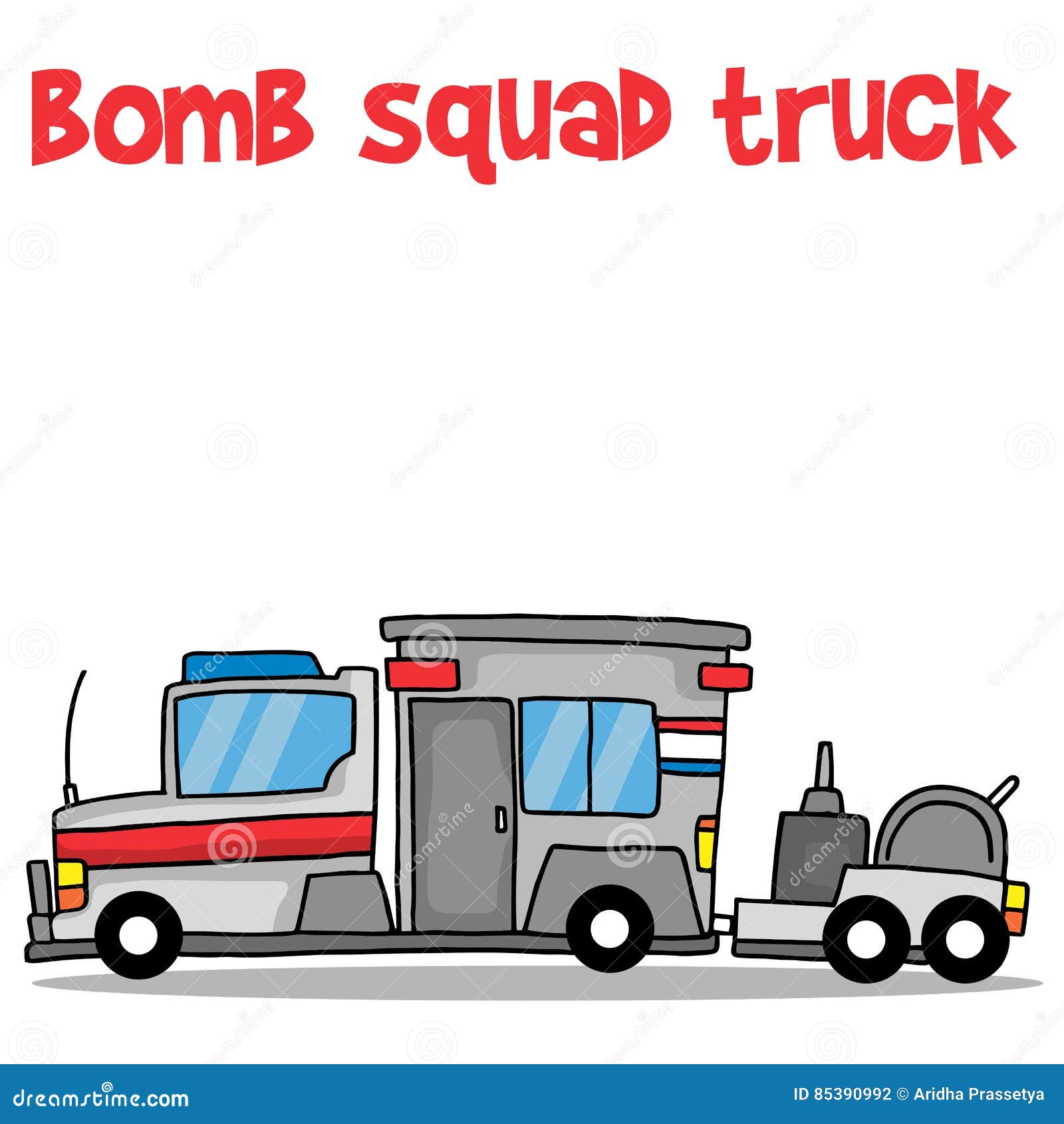 Bomb Squad Truck Cartoon Vector Art Stock Vector - Illustration of auto ...
