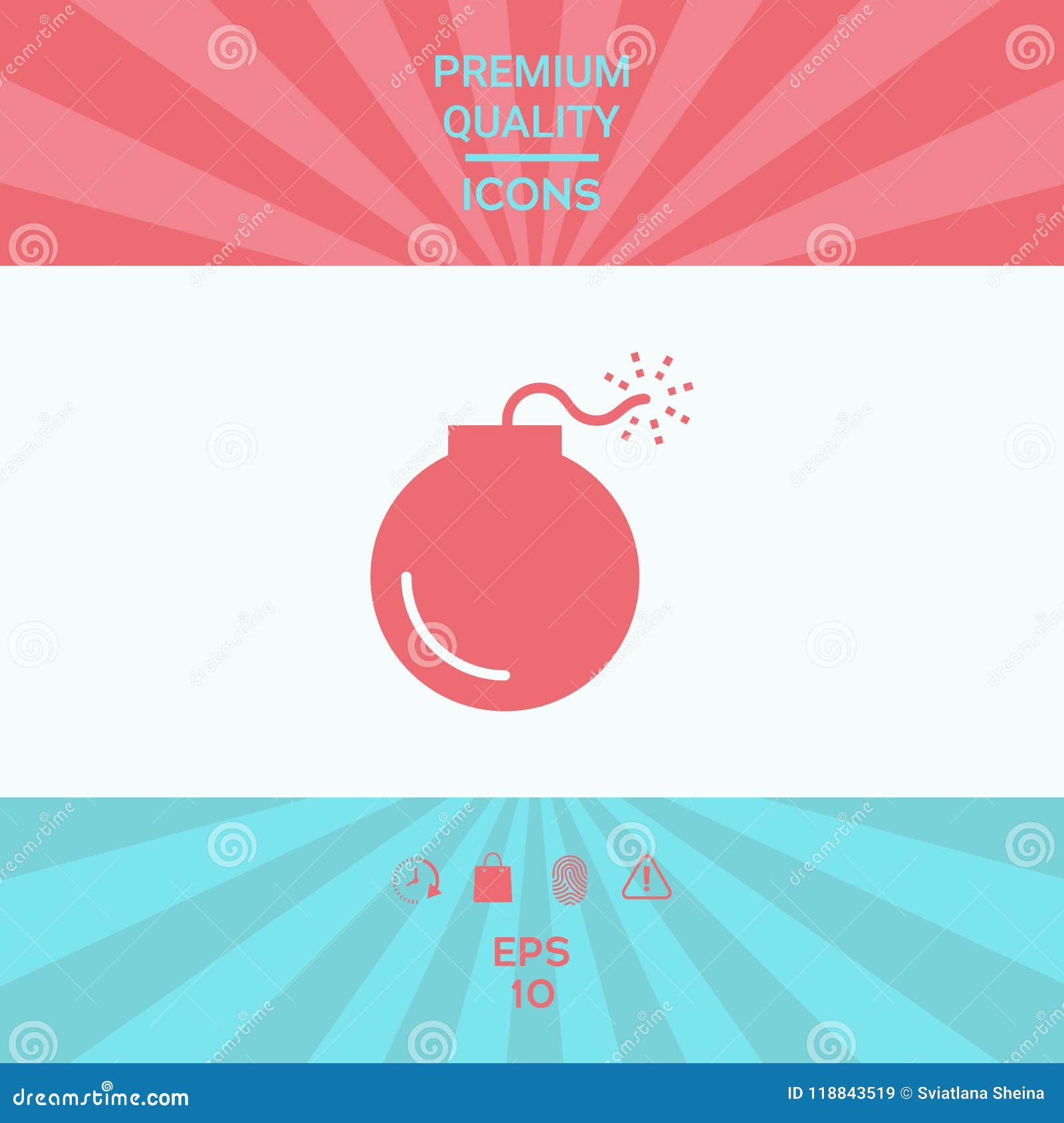 Bomb symbol icon stock vector. Illustration of ball - 118843519