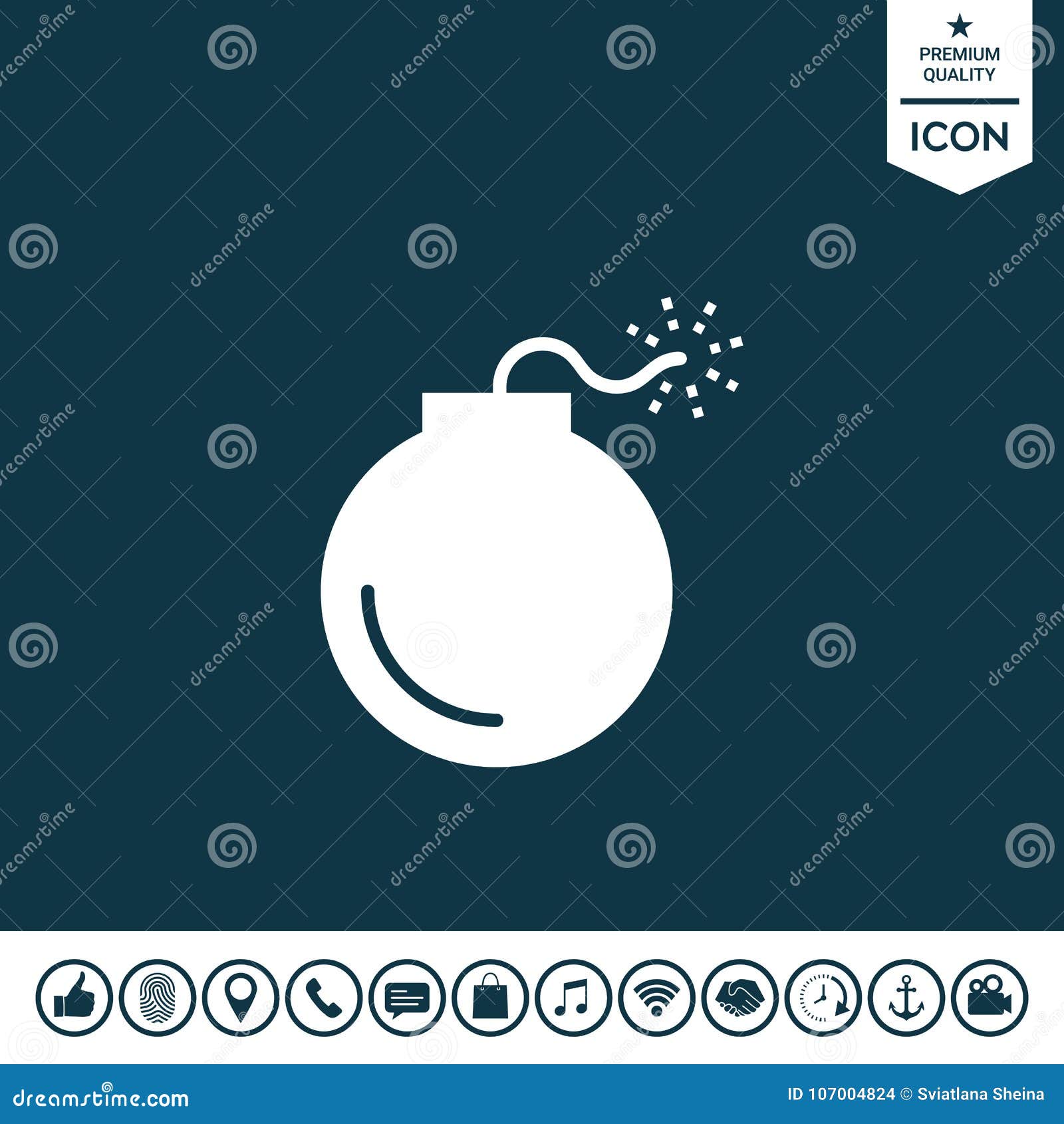Bomb symbol icon stock vector. Illustration of damage - 107004824