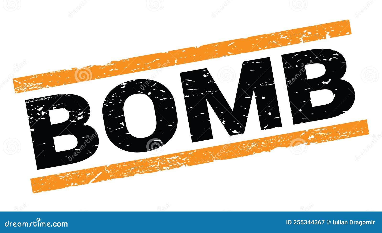 BOMB Text on Orange Rectangle Stamp Sign Stock Illustration ...