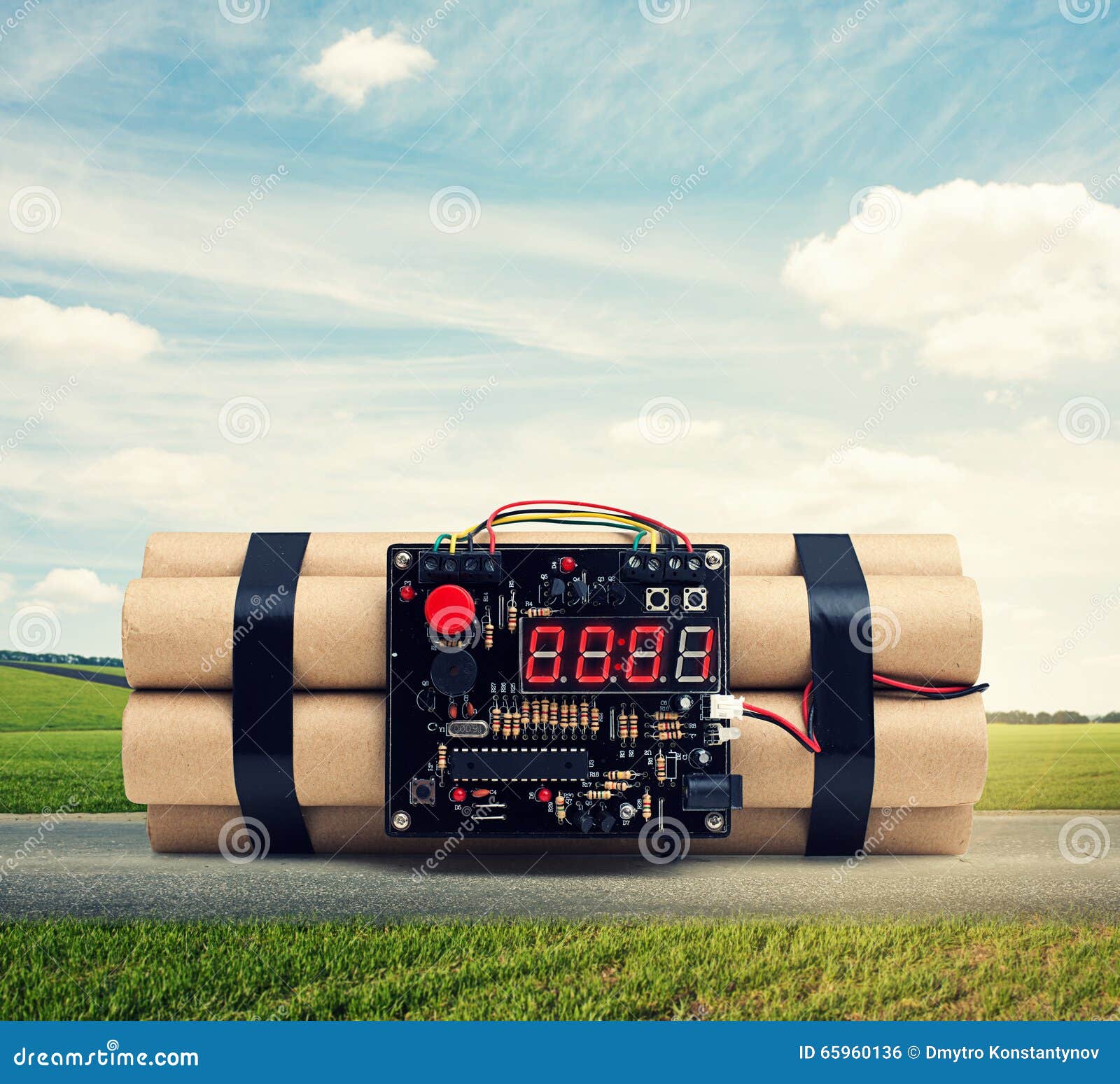 Bomb On The Road. Background A Nuclear Explosion. Stock Photography ...