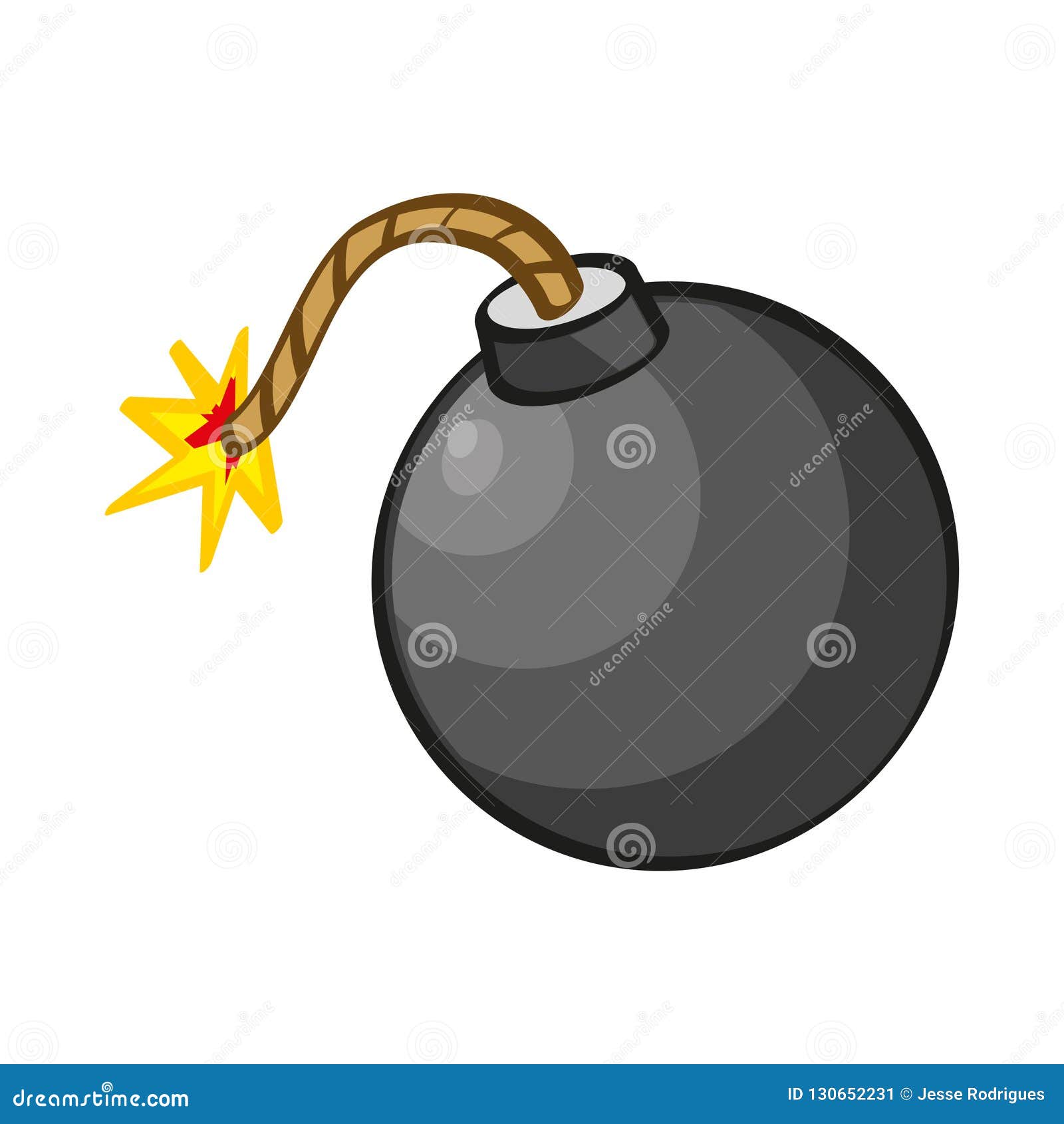 Bomb about To Blast/ Illustration of a Cartoon Black Bomb Icon about To ...