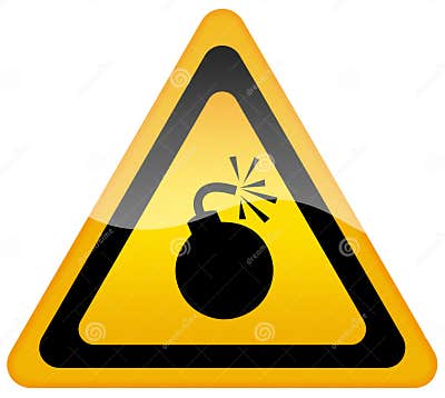 Bomb warning sign stock illustration. Illustration of damage - 15199336