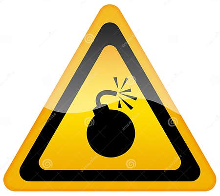 Bomb warning sign stock illustration. Illustration of damage - 15199336