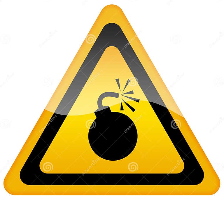 Bomb warning sign stock illustration. Illustration of damage - 15199336