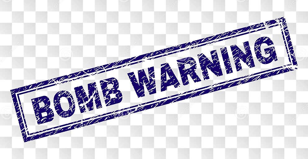 Scratched BOMB WARNING Rectangle Stamp Stock Vector - Illustration of ...