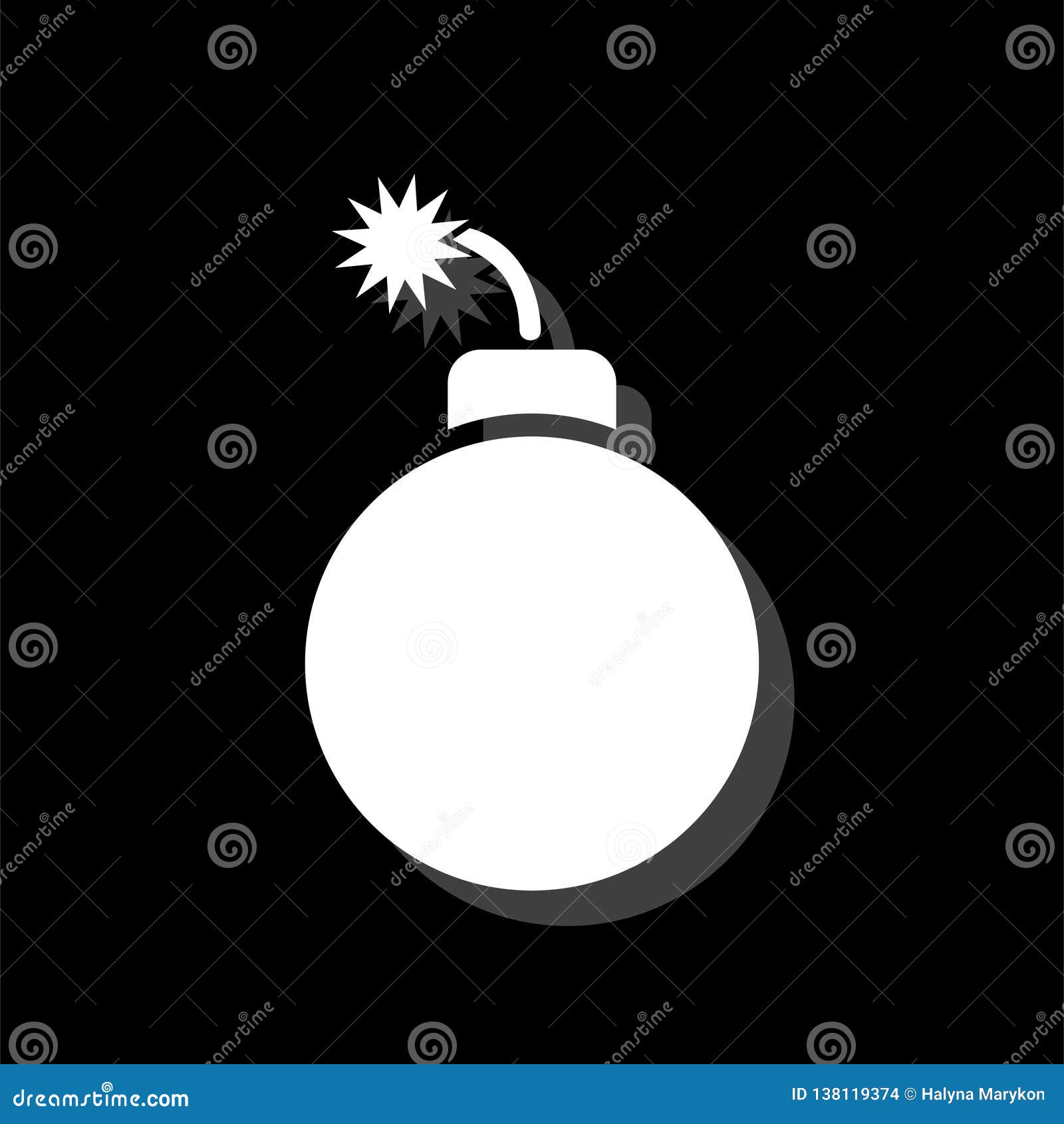 Bomb icon flat stock illustration. Illustration of icon - 138119374