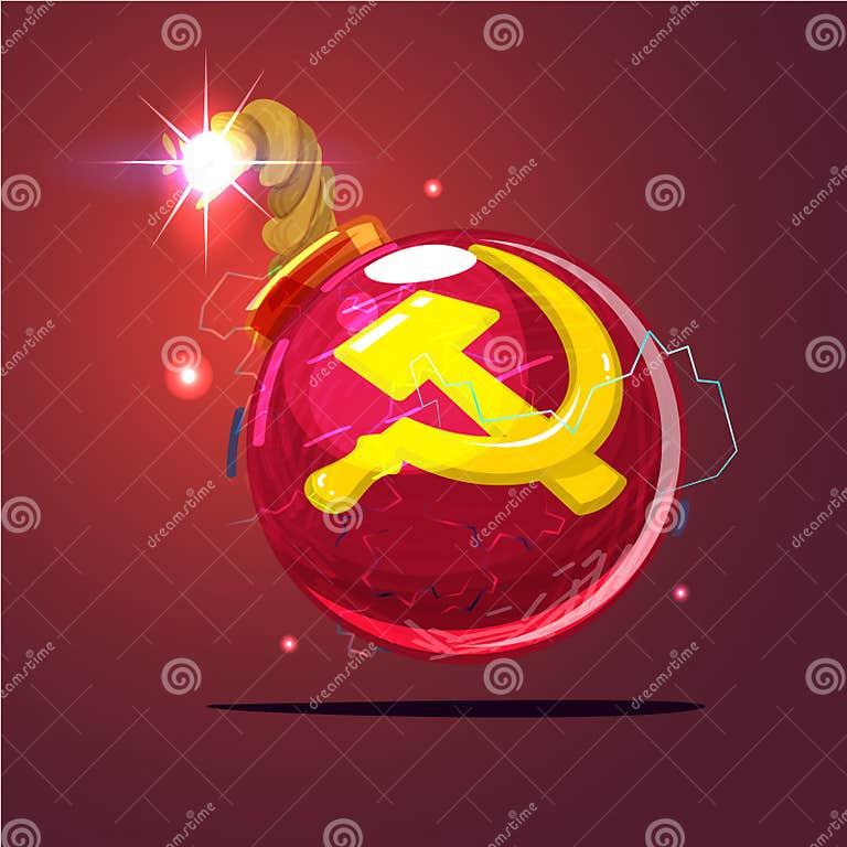 Bomba Com Soviete Ou Bandeira De URSS - Vetor Ilustração do Vetor ...