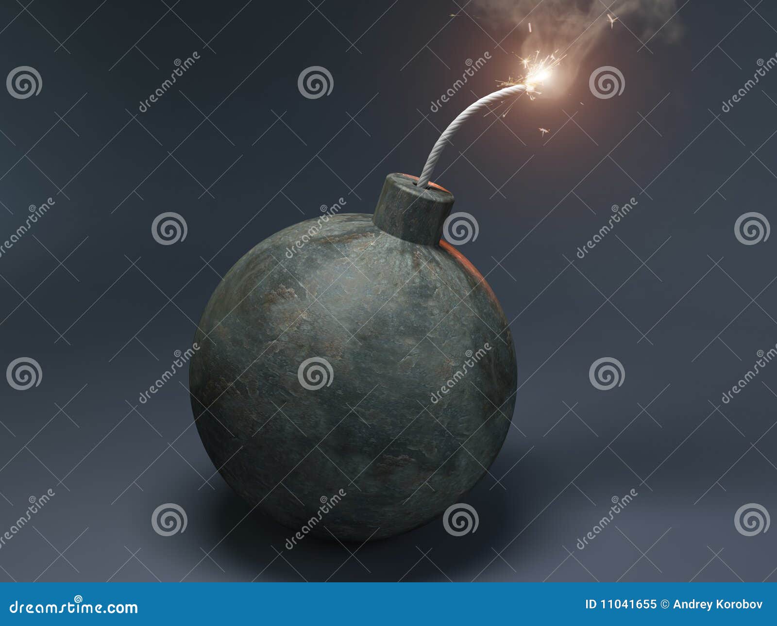 Bomba Con Un Fieltro Ardiente Stock de ilustración - Ilustración de ...