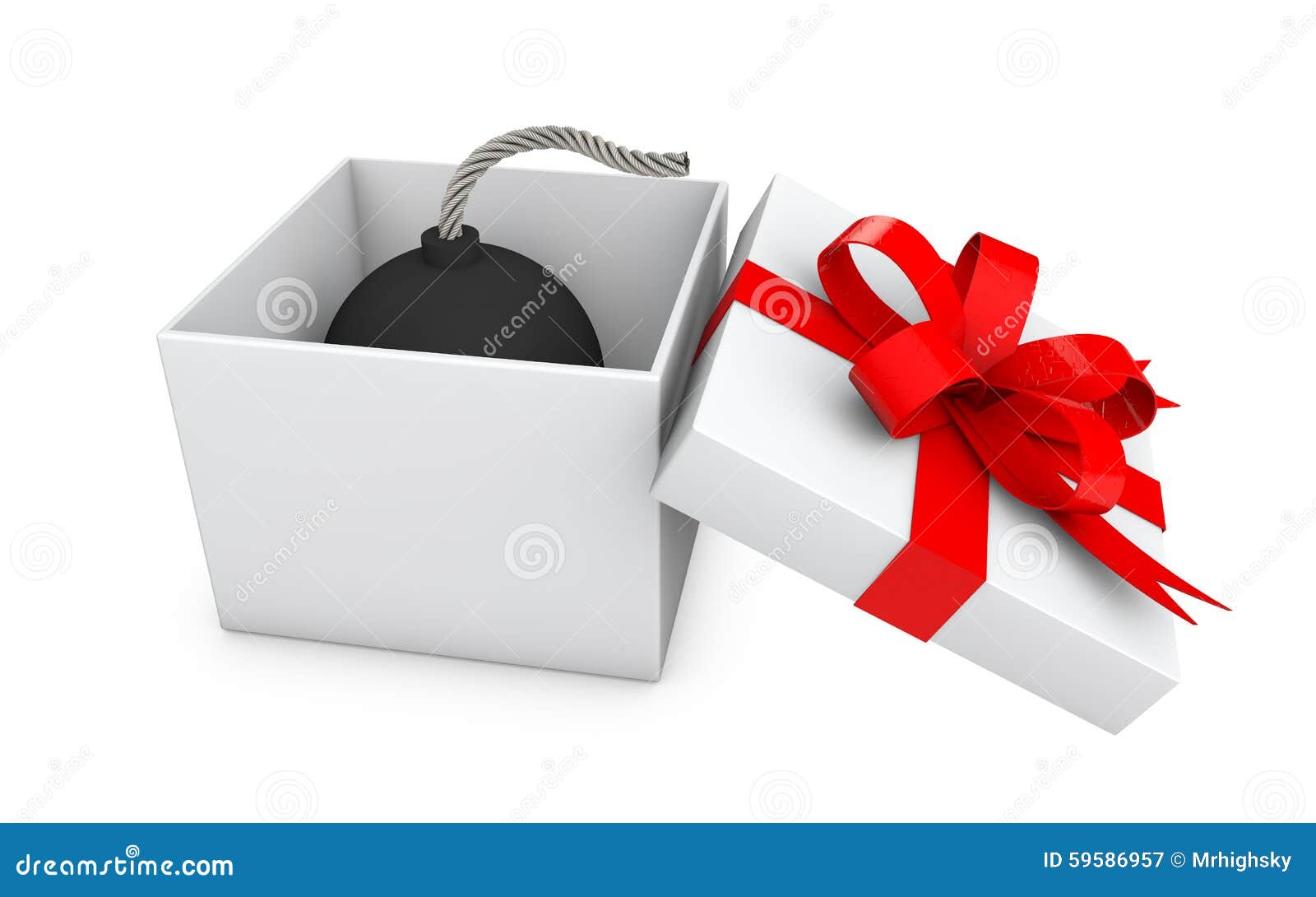 Bomba 3d Na Caixa De Presente Ilustração Stock - Ilustração de presente ...