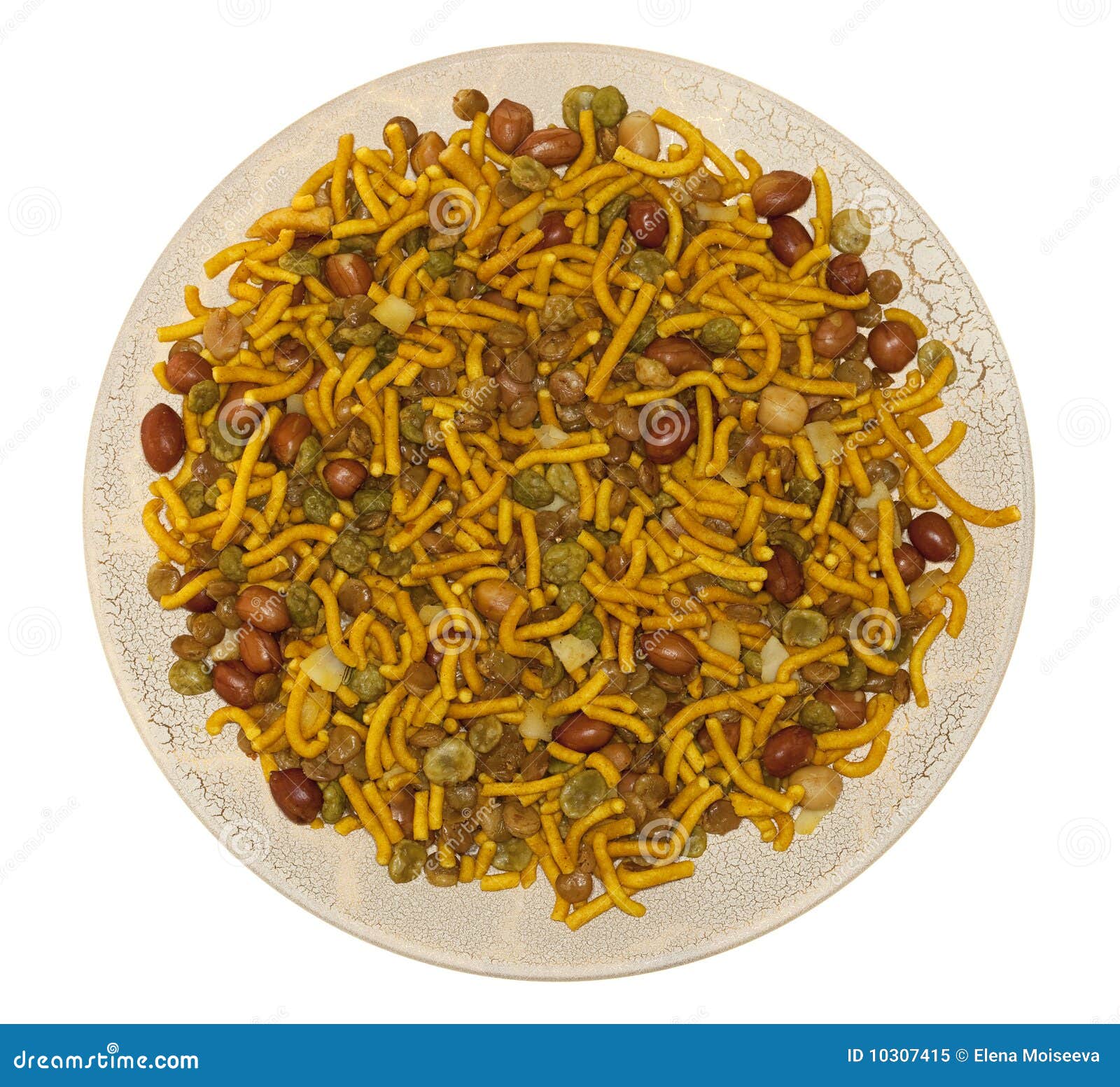 Bombay Mix Indian Snack on Round Plate Stock Image - Image of indian ...