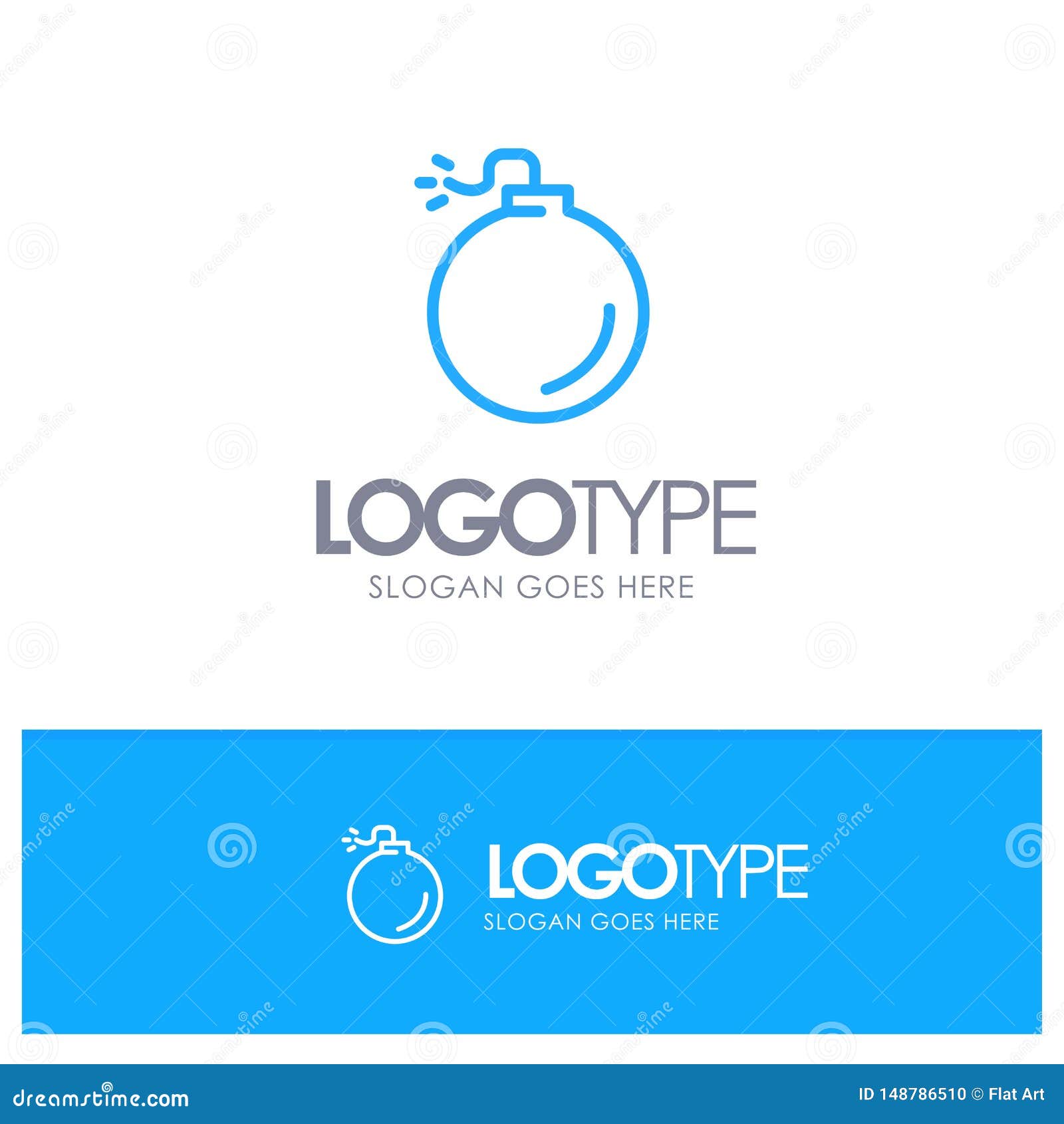Bombe, Explosif, Explosion Logo Line Style Bleu Illustration de Vecteur ...