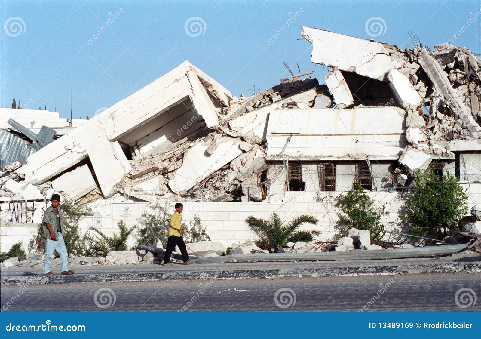 Bombed Building in West Bank Editorial Stock Image - Image of bombed ...