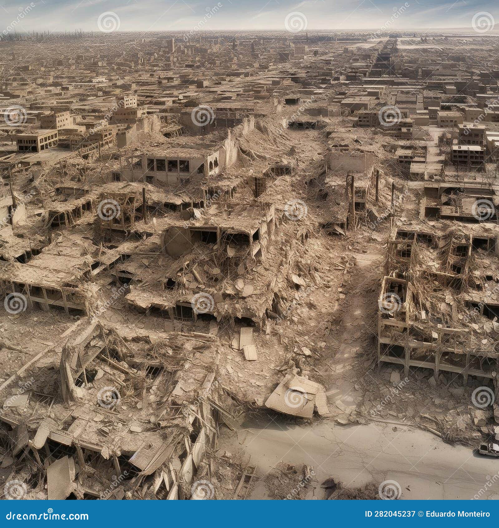 Bombed-out Buildings with Debris Scattered on the Ground Stock ...