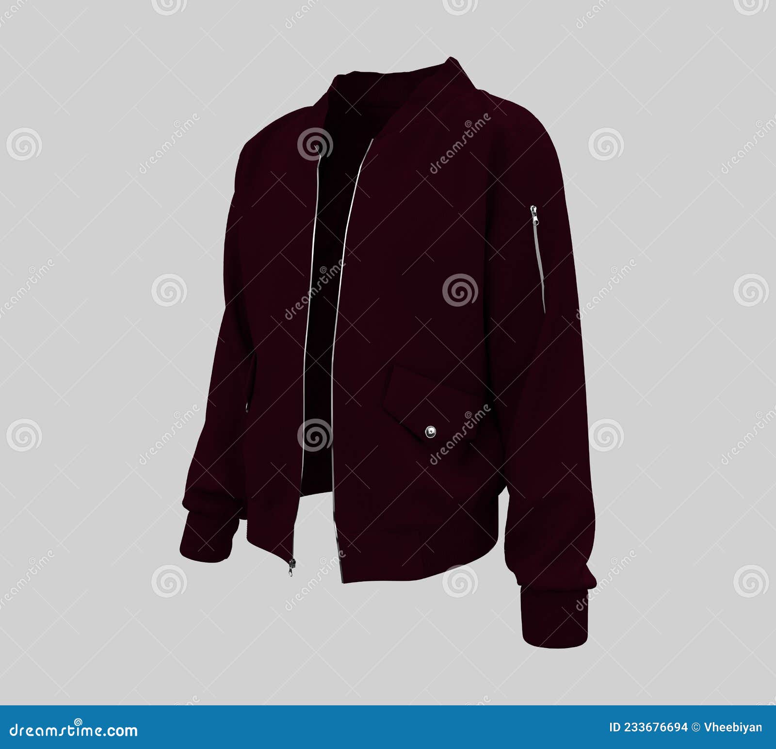 Bomber Jacket Mockup, Design Presentation for Print Stock Illustration ...
