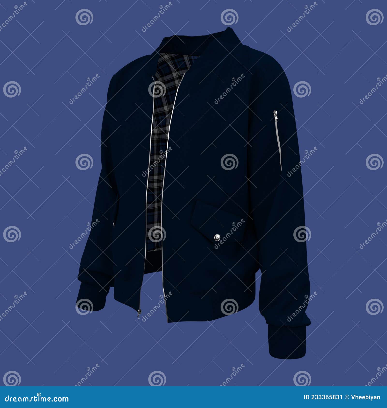 Bomber Jacket Mockup, Design Presentation for Print Stock Illustration ...