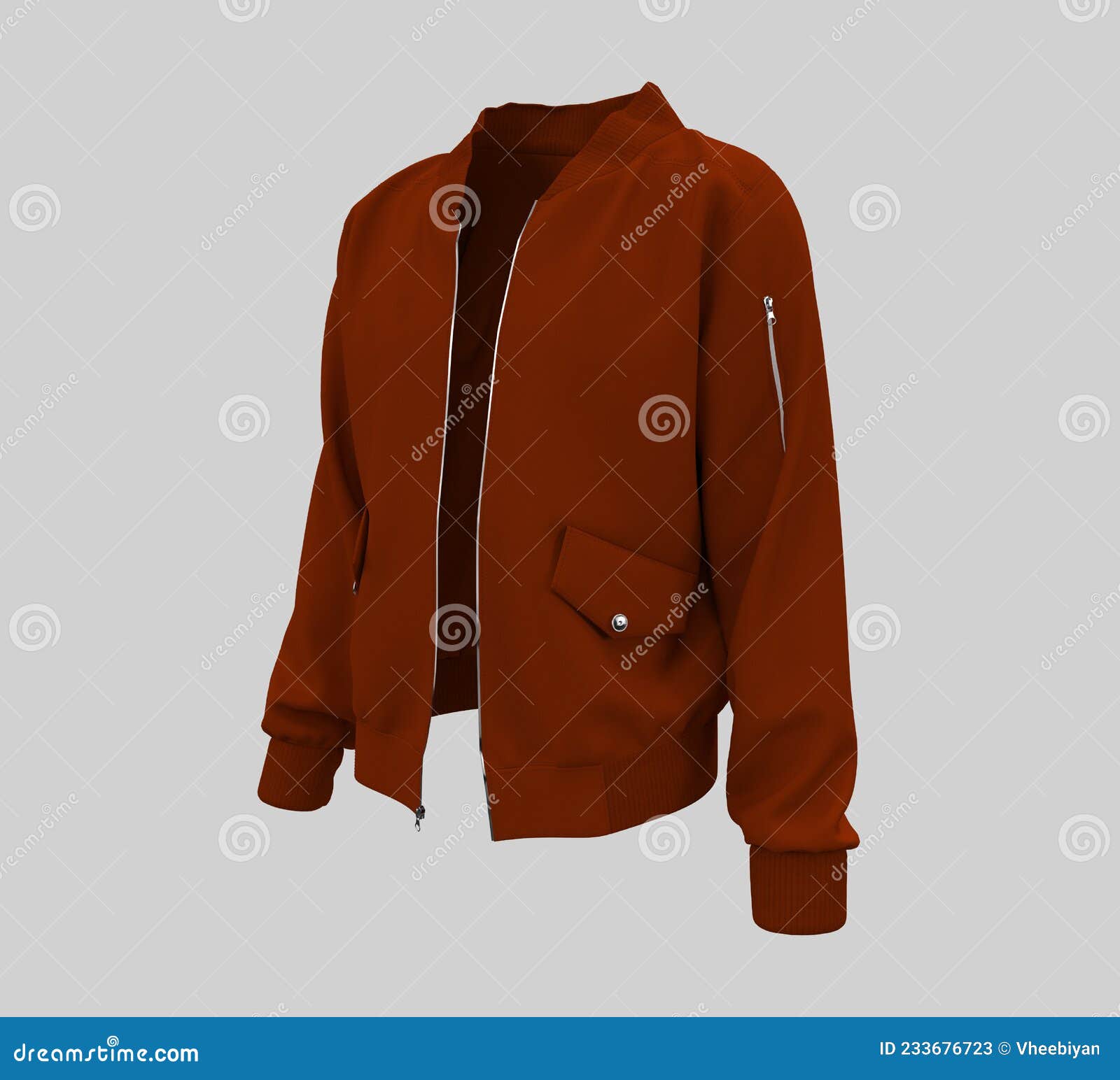 Bomber Jacket Mockup, Design Presentation for Print Stock Illustration ...
