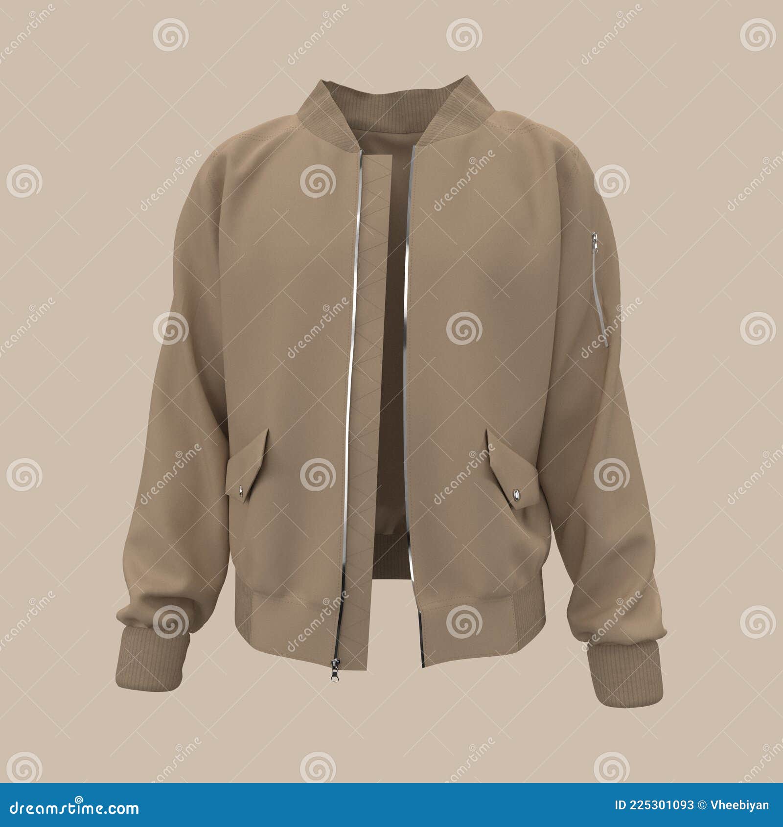 Bomber Jacket Mockup in Front View, Design Presentation for Print Stock ...