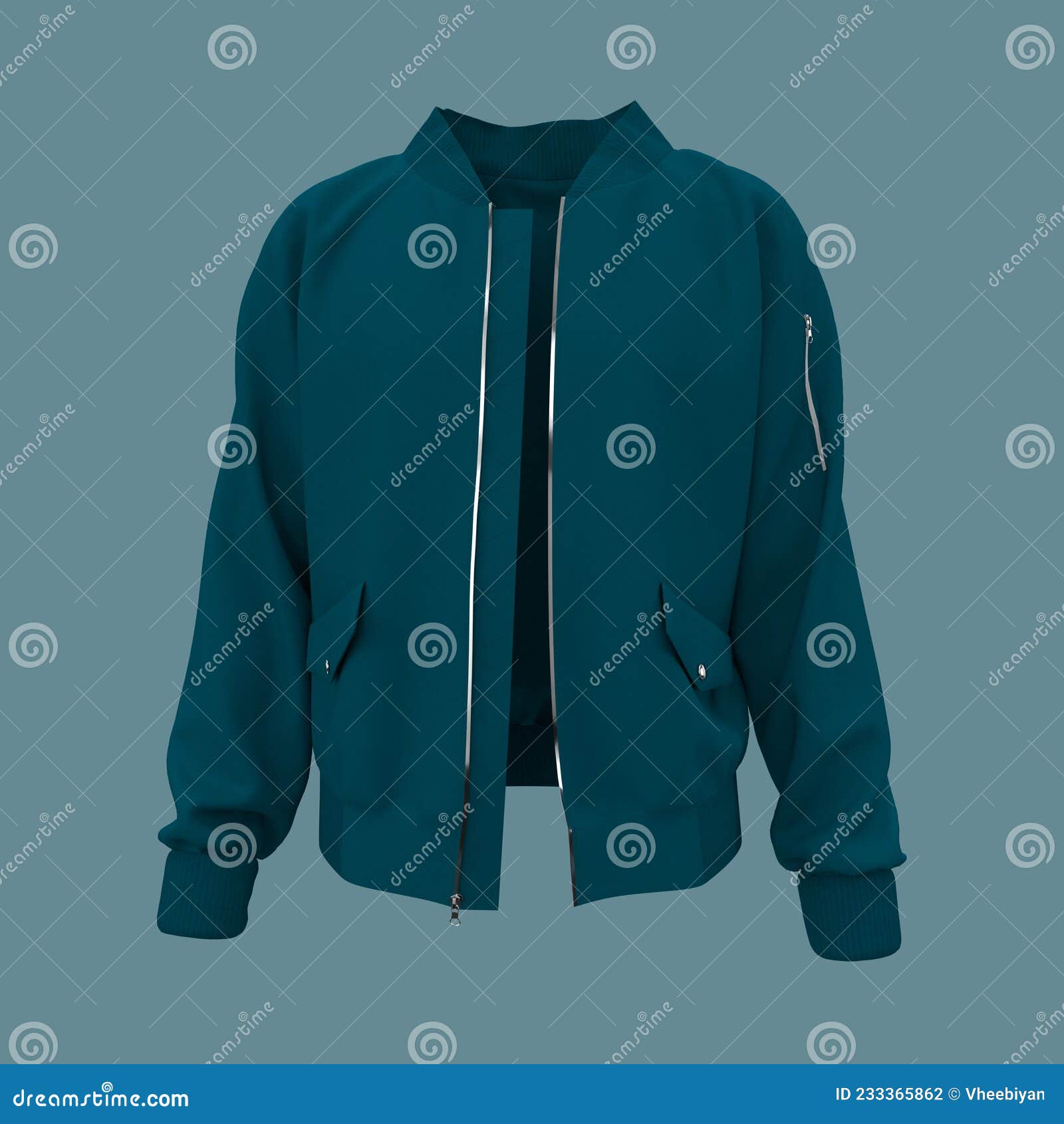 Bomber Jacket Mockup in Front View, Design Presentation for Print Stock ...