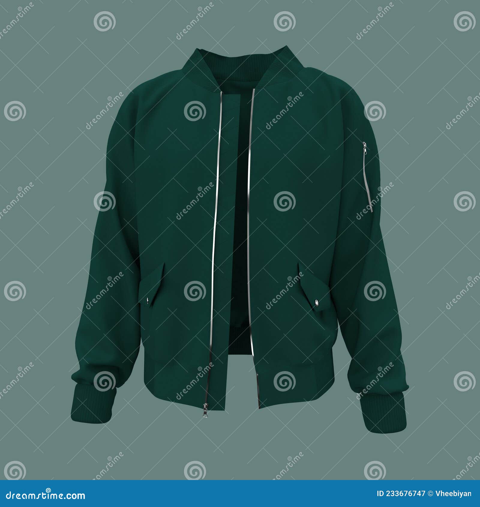 Bomber Jacket Mockup in Front View, Design Presentation for Print Stock ...