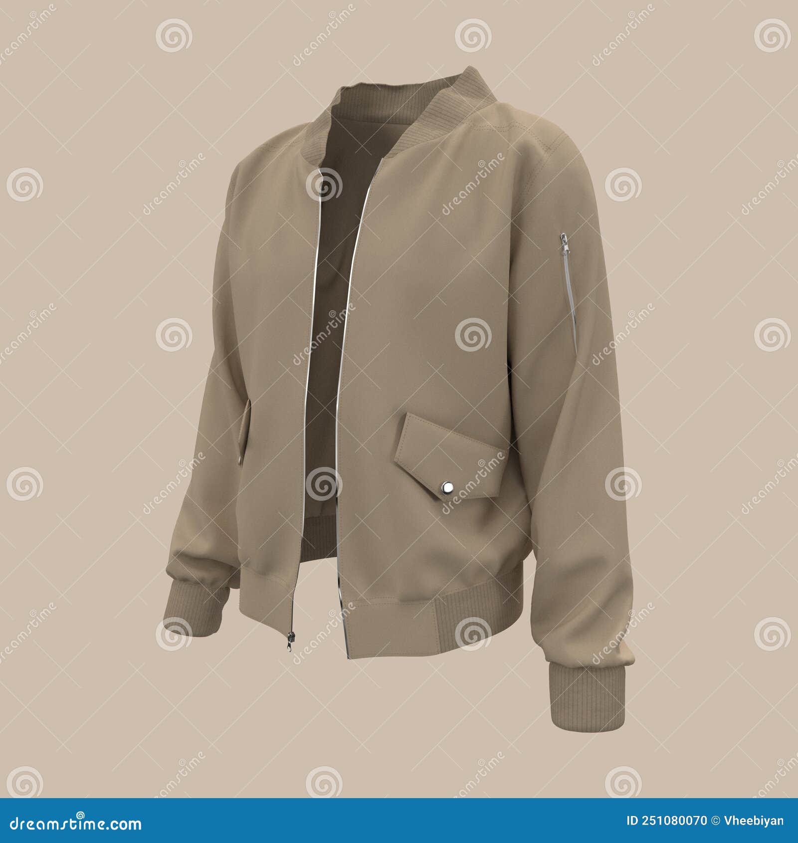 Bomber Jacket Mockup in Front View, Design Presentation for Print, 3d ...