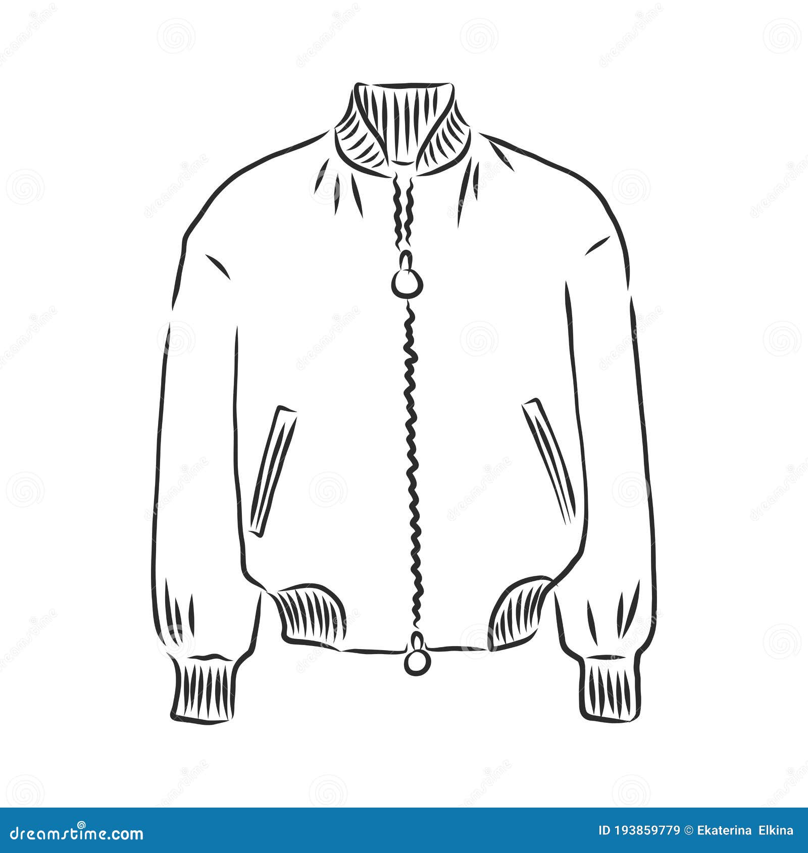 Bomber Sketch. Bomber Jacket, Vector Sketch Illustration Stock ...