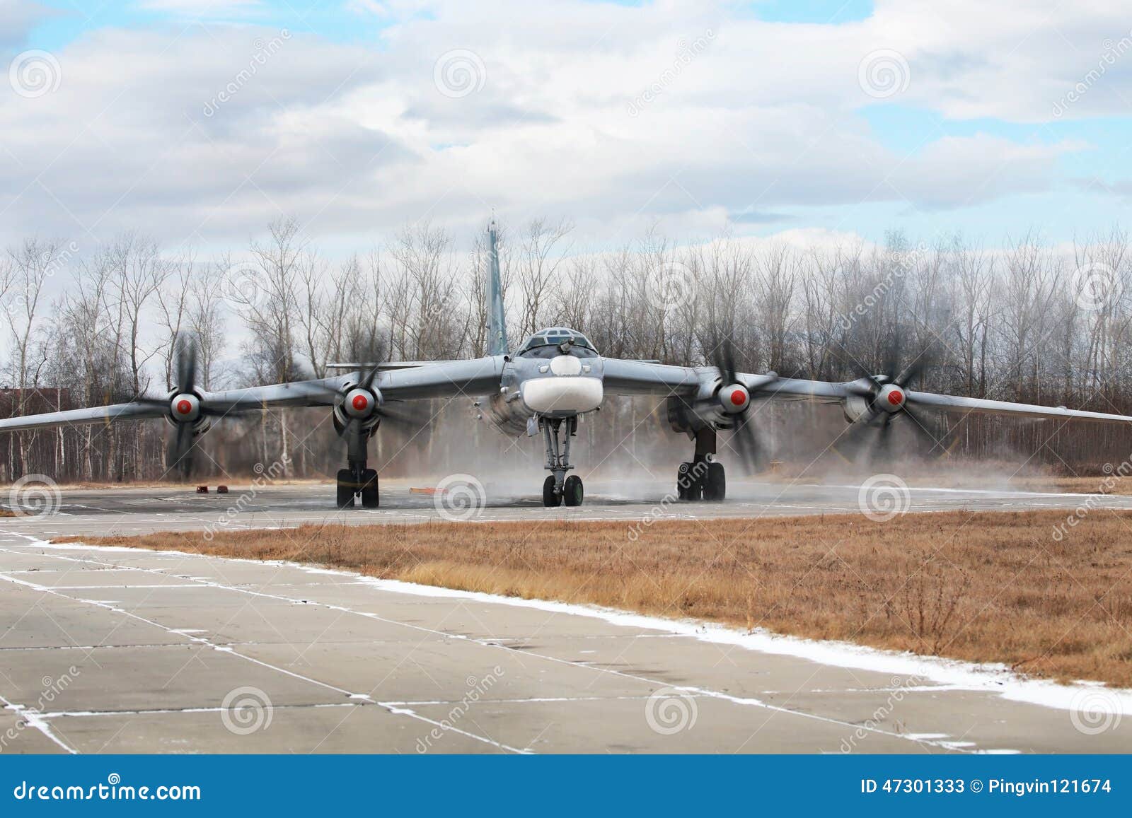 Bomber Tu-95 Bear, Front View Editorial Stock Photo - Image of parking ...
