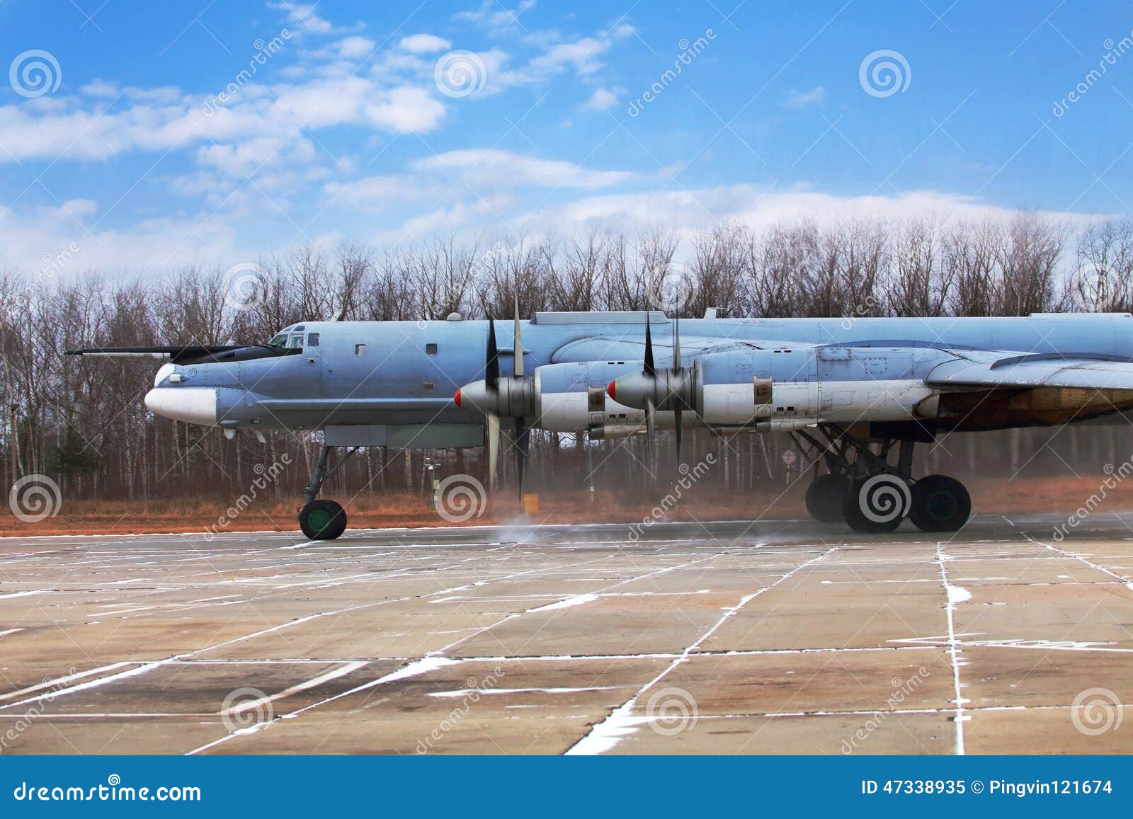 Bomber Tu-95 Bear, Side View Stock Image - Image of capable, military ...