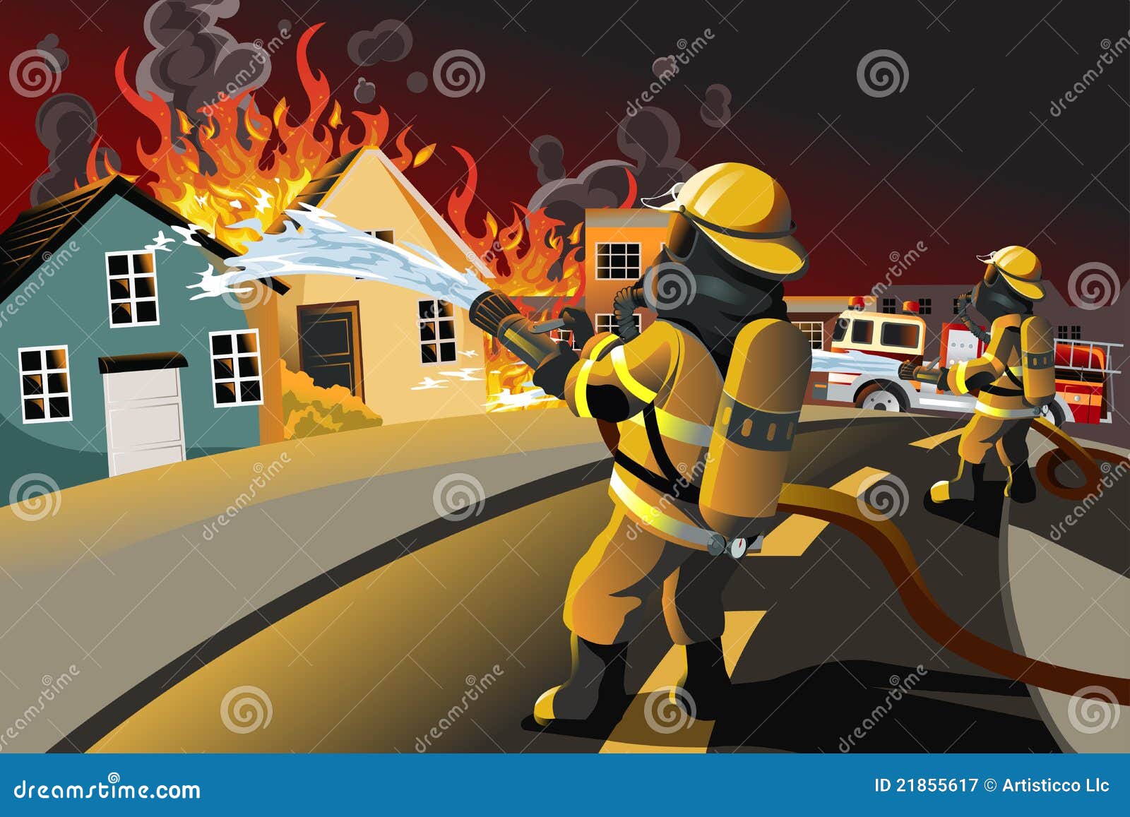 Bomberos Ilustraciones Stock, Vectores, Y Clipart – (3,381 ...