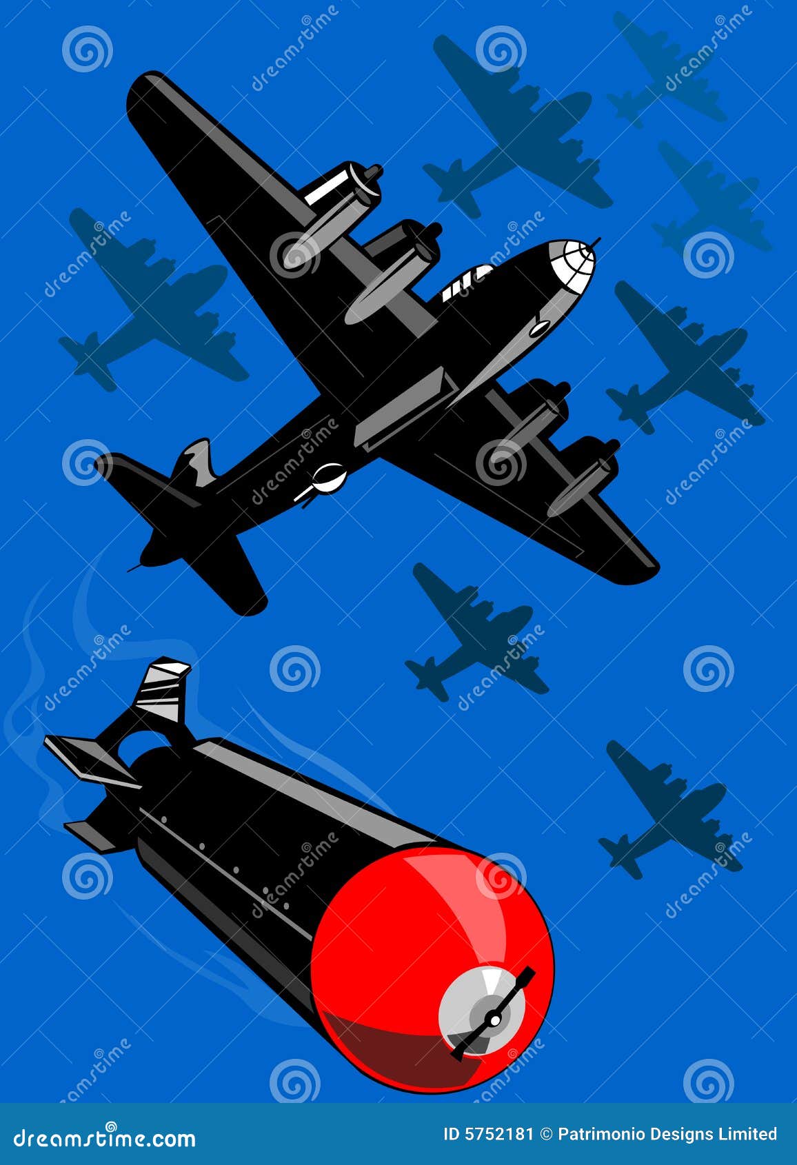 Bombers stock vector. Illustration of warfare, bomber - 5752181