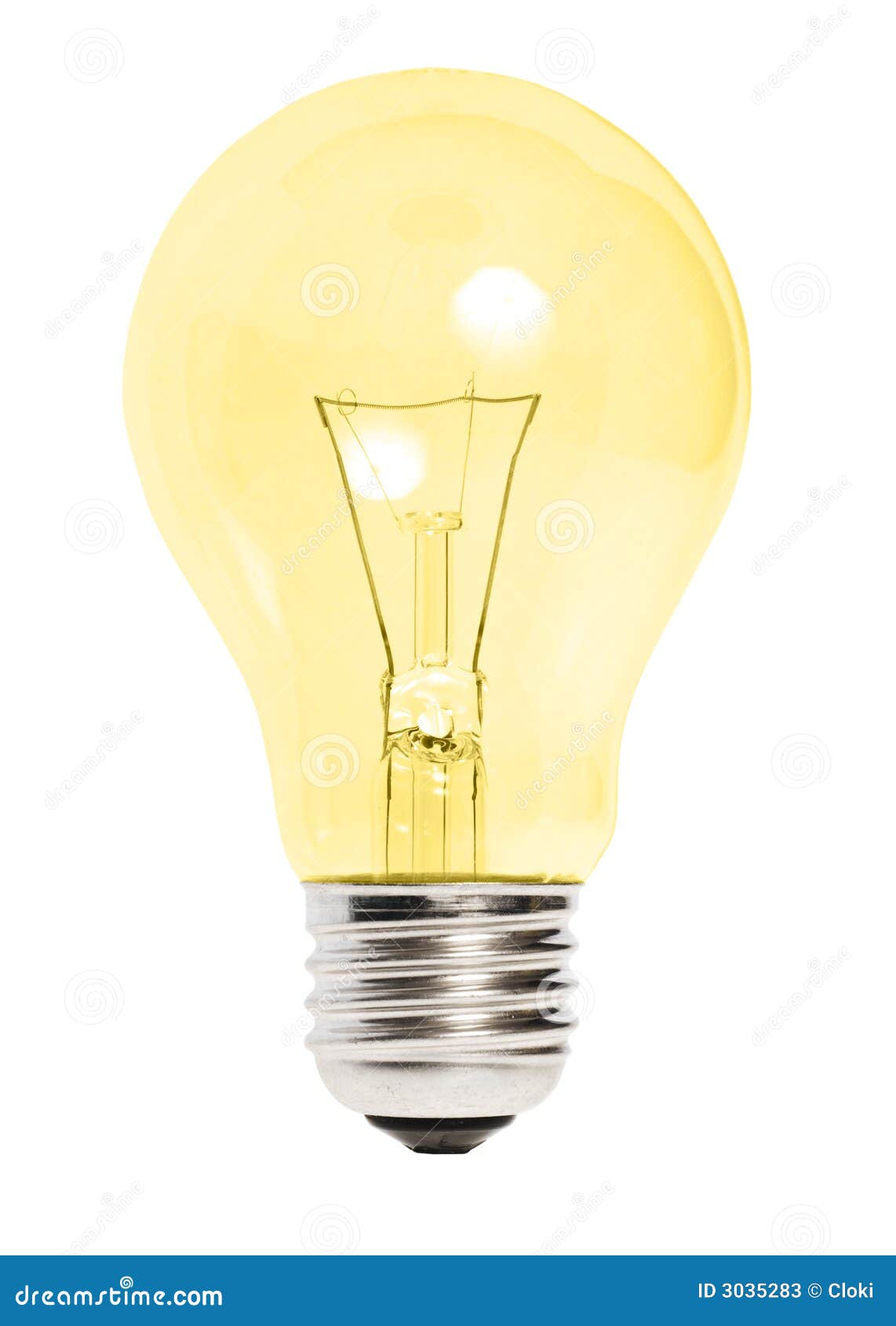 Bombilla amarilla aislada imagen de archivo. Imagen de soluciones - 3035283