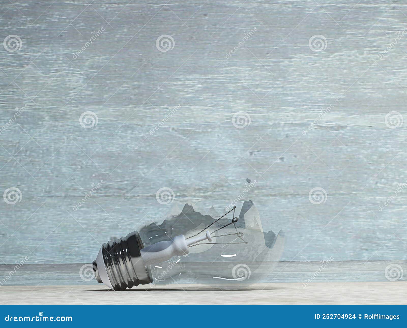 Bombilla de luz rota stock de ilustración. Ilustración de rotura ...