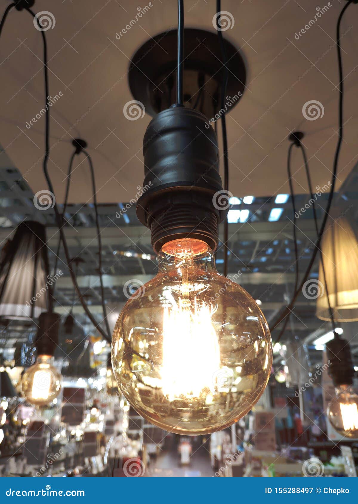 Bombilla Grande Del Vintage De Edison Imagen de archivo - Imagen de ...