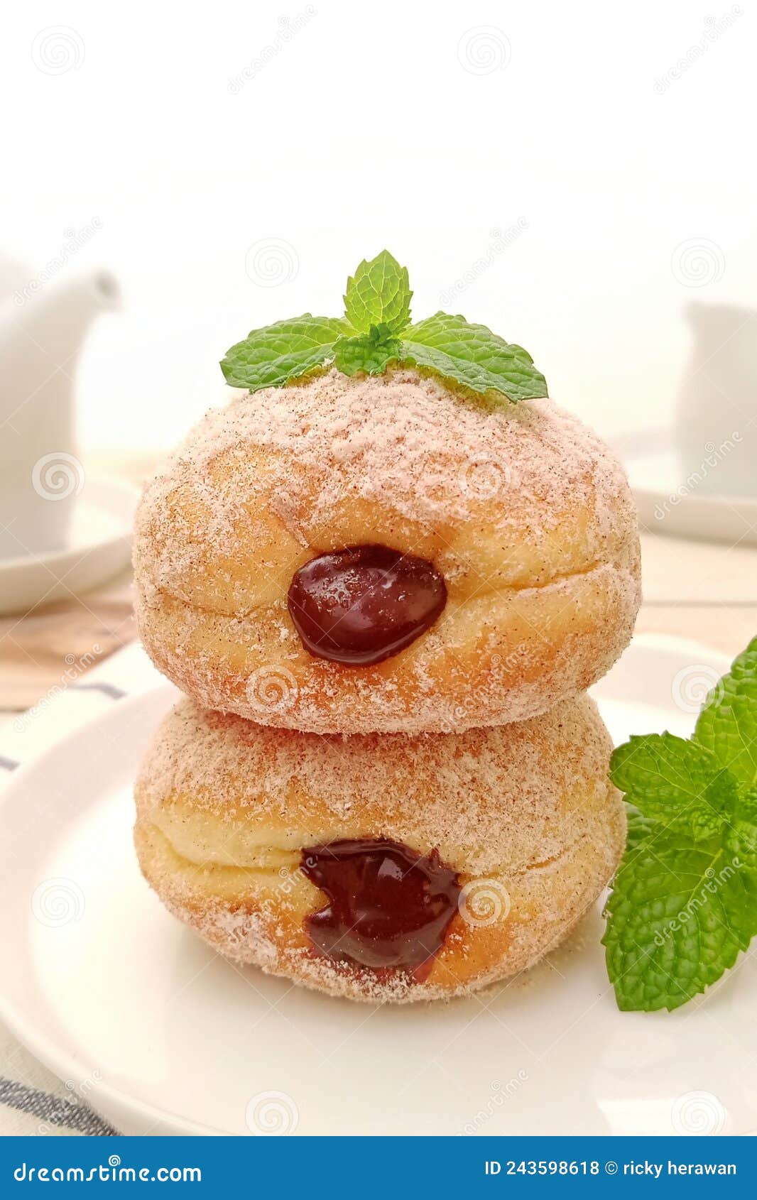 Bomboloni, A Donut Filled With Melted Chocolate And Eaten As A Snack ...