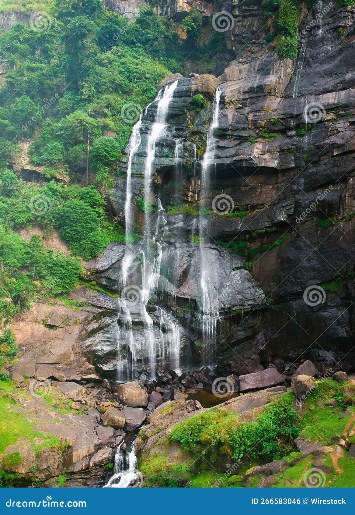 Bomburu Ella Waterfall in Sri Lanka Stock Photo - Image of vertical ...