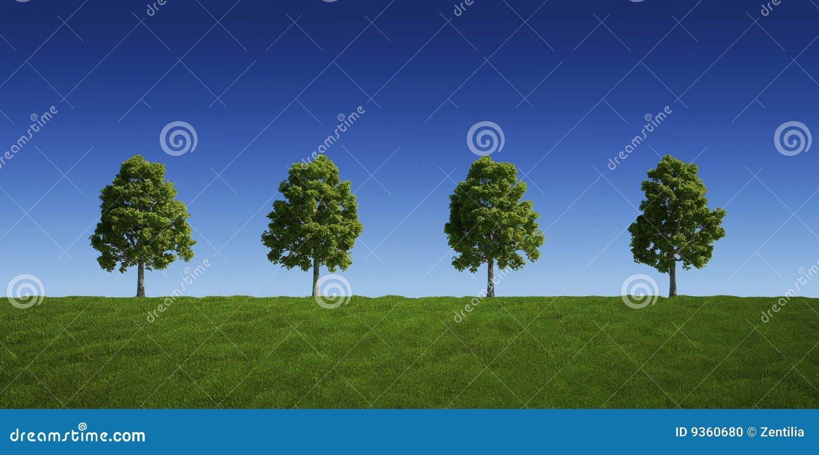 Bomen op een rij stock illustratie. Illustration of eenvoud - 9360680