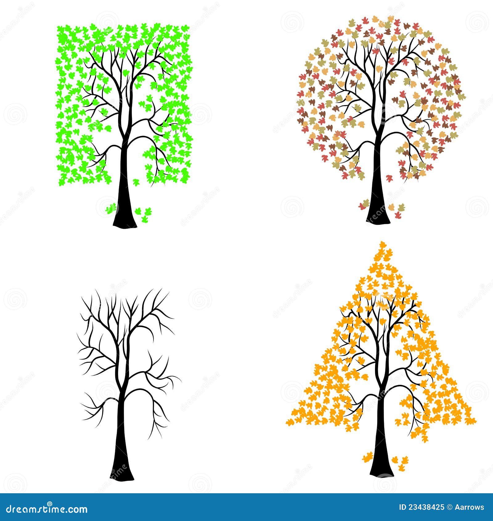 Bomen Van Verschillende Geometrische Vormen. Vector Illustratie ...