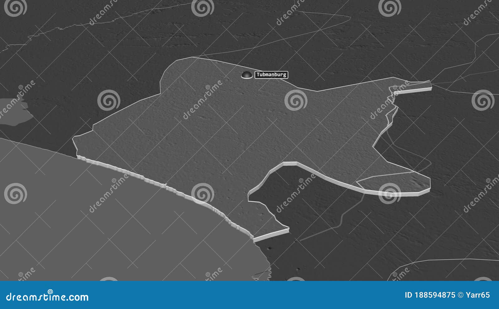 Bomi, Liberia - Extruded with Capital. Bilevel Stock Illustration ...