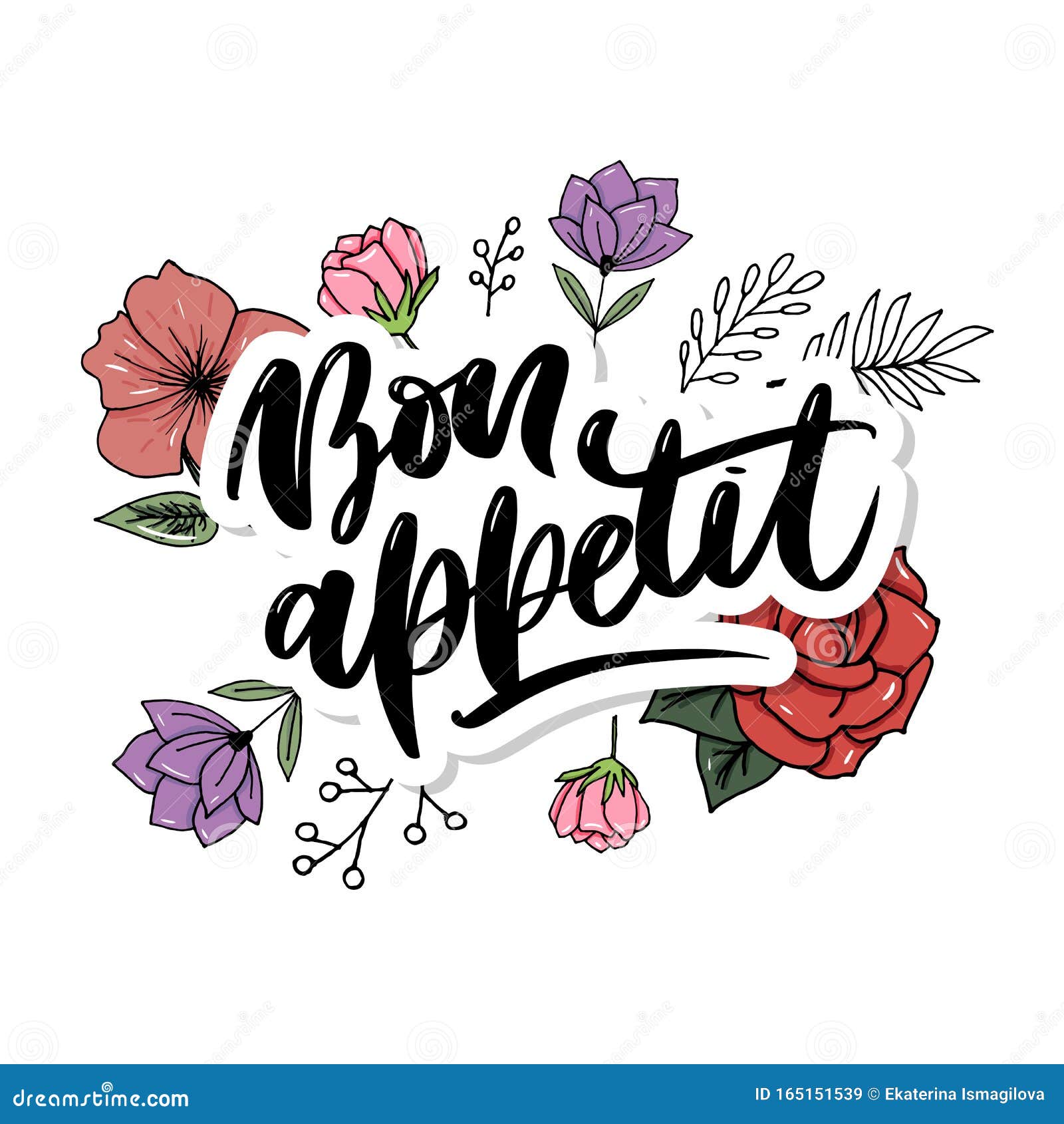 Bon Appetit, Label. Lettering For Menu Design Restaurant Or Cafe ...