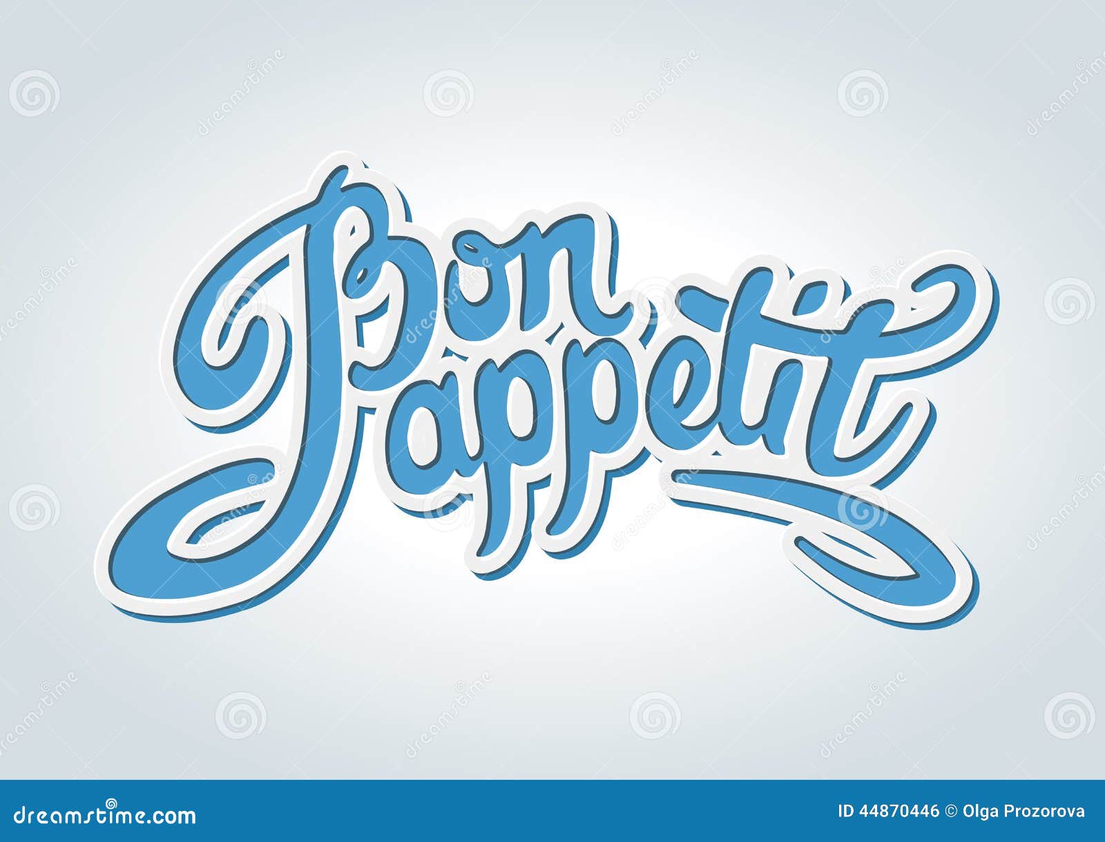 Bon Appetit Hand Drawn Lettering Vector Illustration | CartoonDealer ...