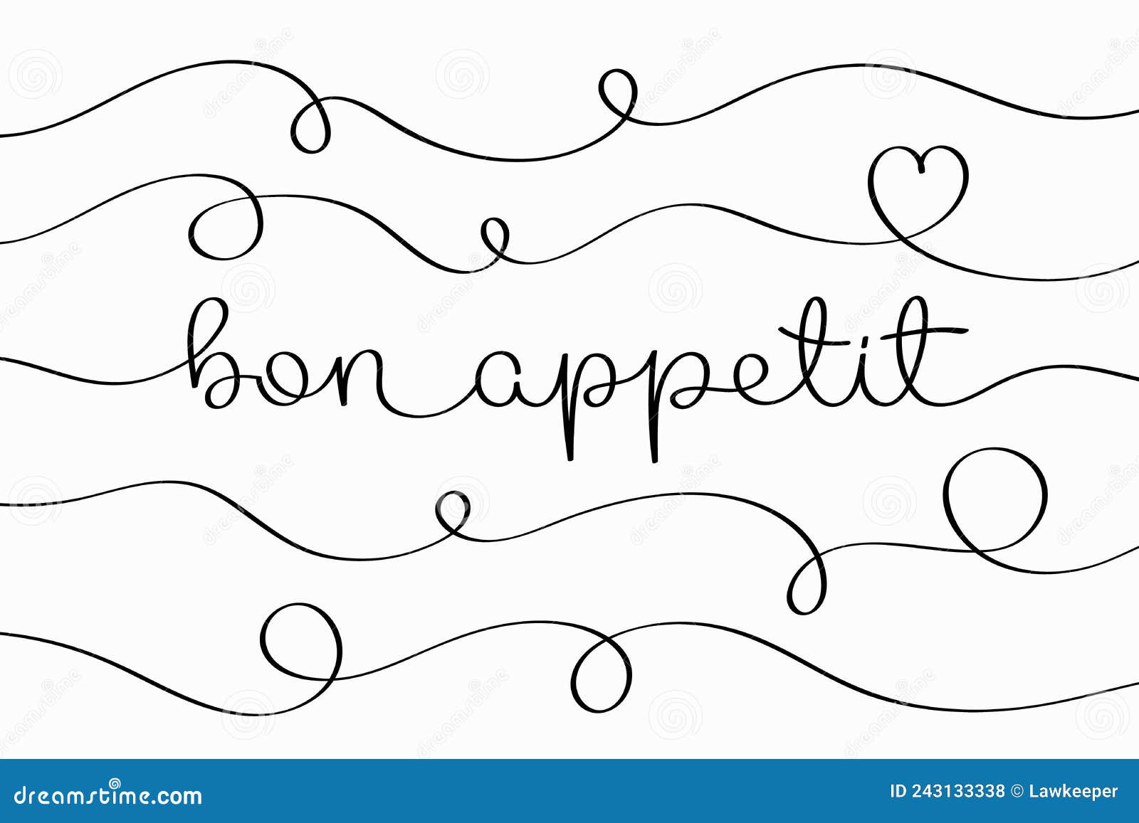 Bon Appetit. Lettering Phrase Isolated On White Background. Design ...