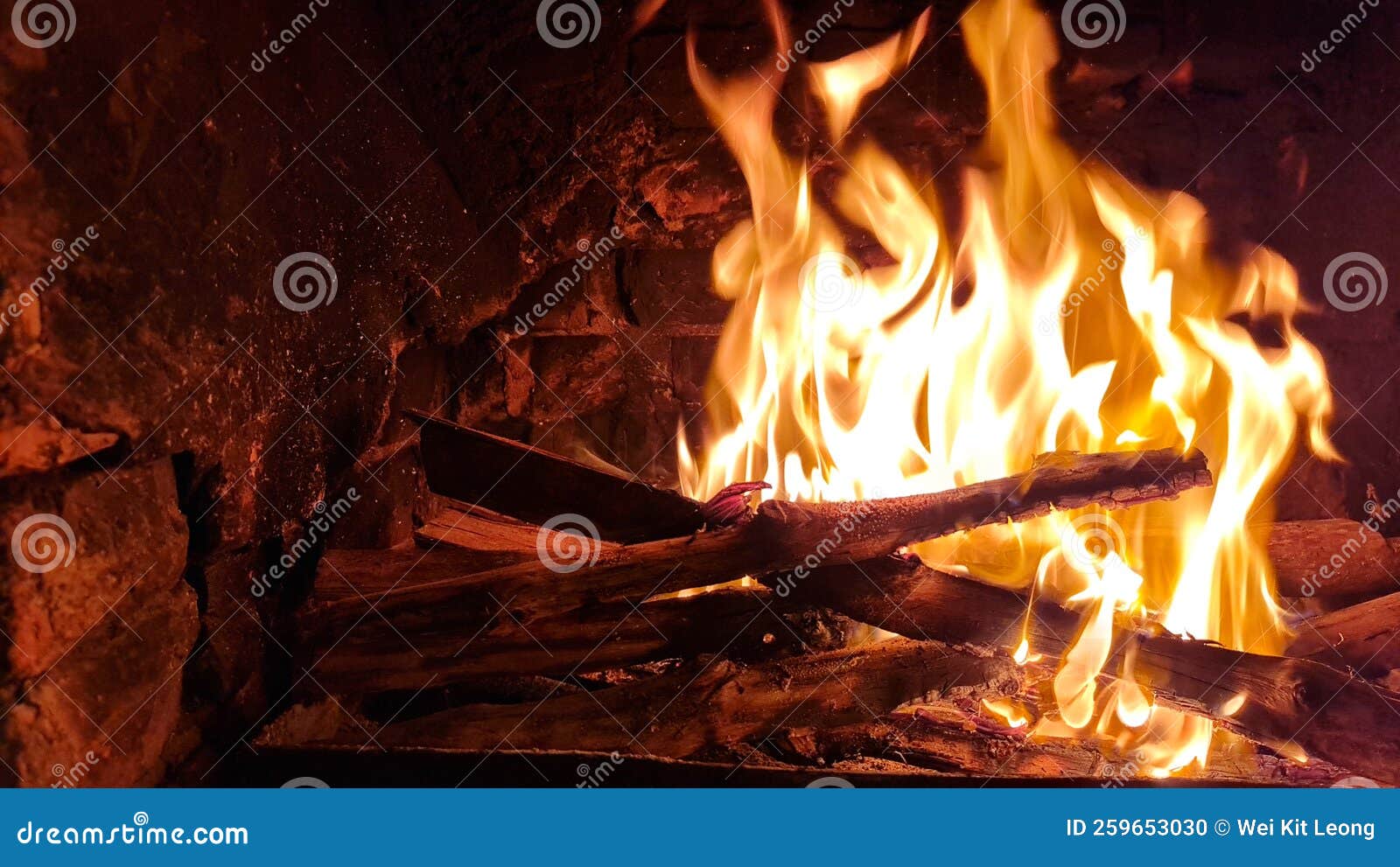 Bon Fire on the Right Side of Chimney Stock Photo - Image of flame ...