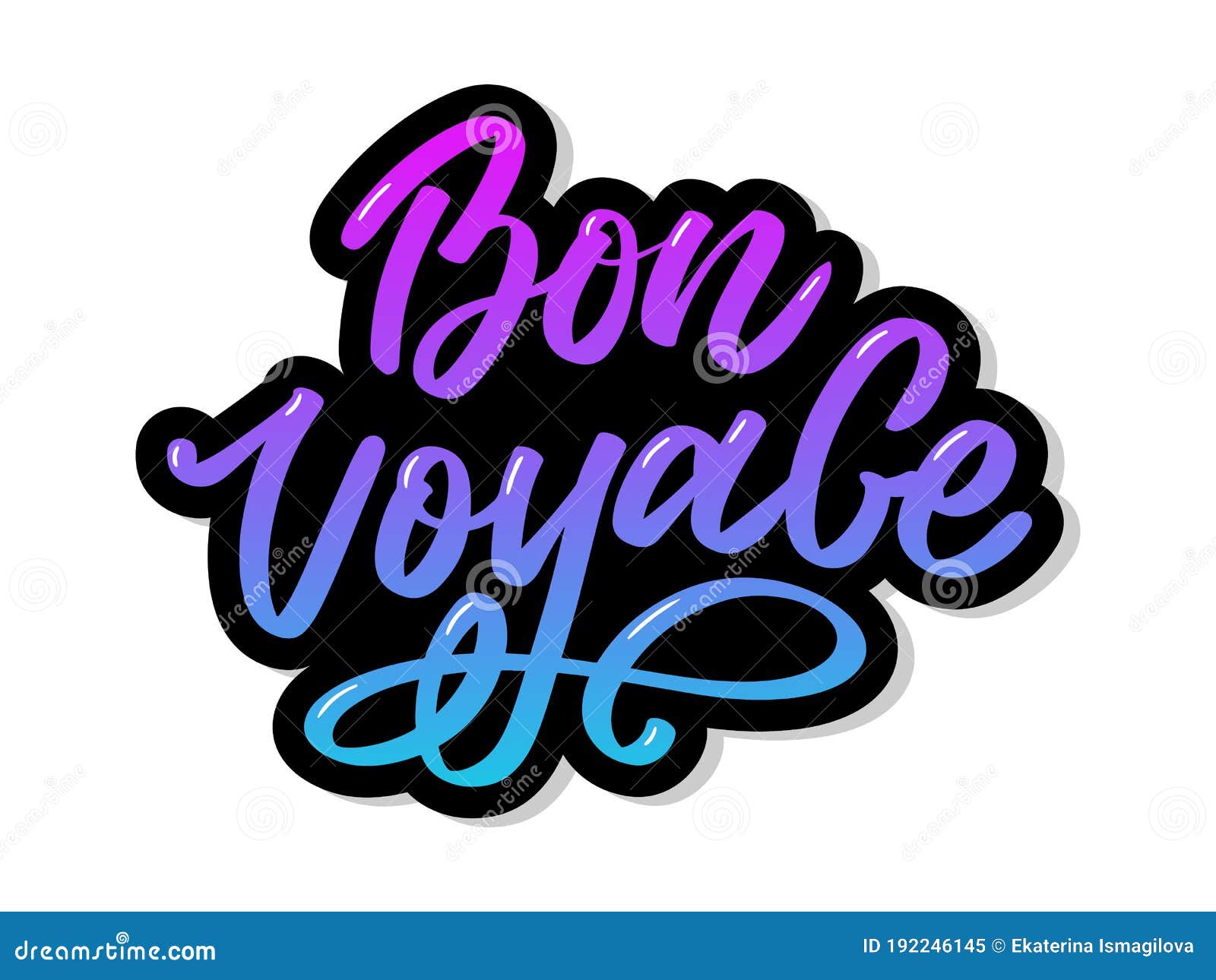 Bon Voyage Hand Lettering Vector Calligraphy Travel Stock Illustration ...